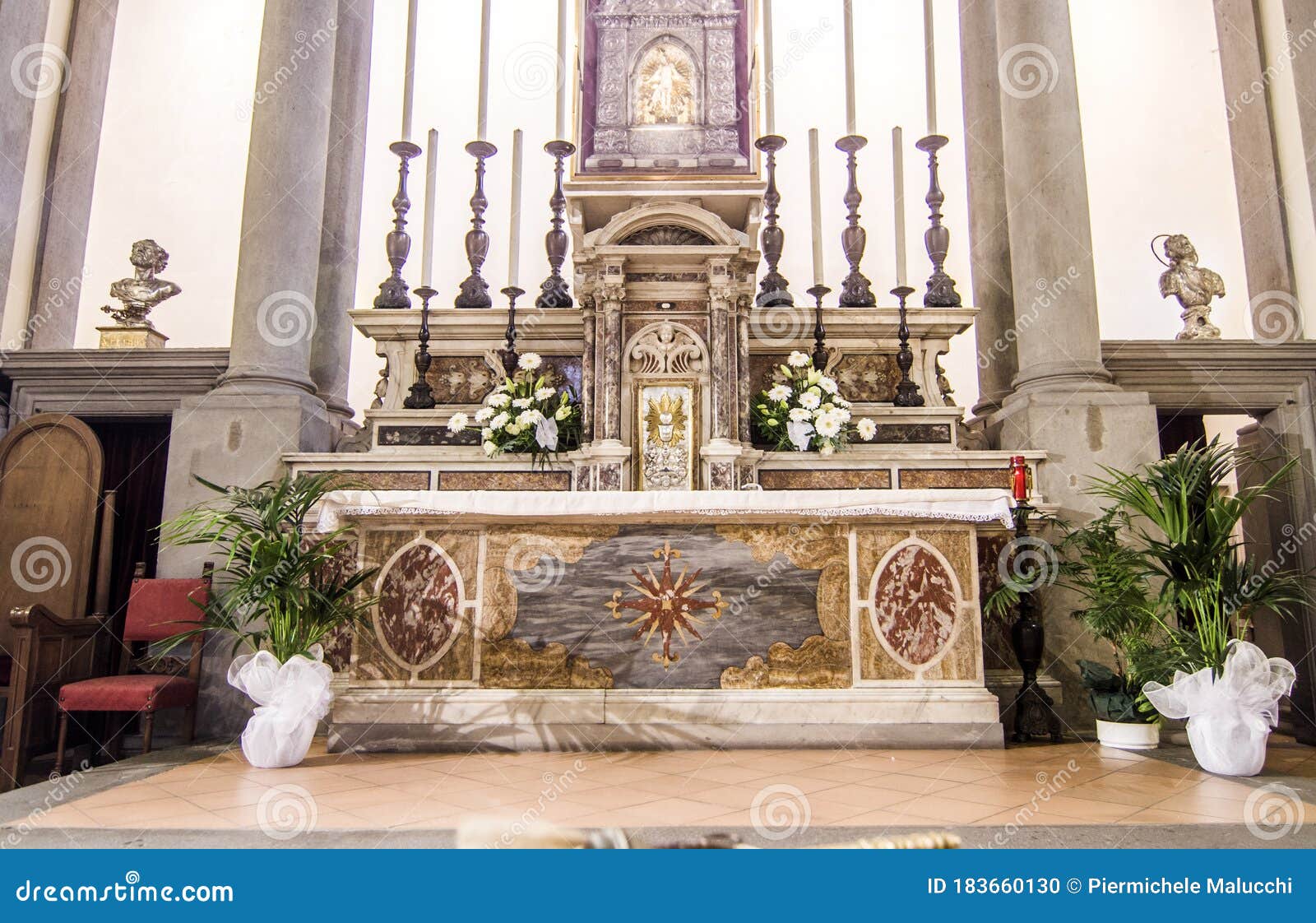 Church Interior, Altar, Ready for Mass Stock Photo - Image of historic ...