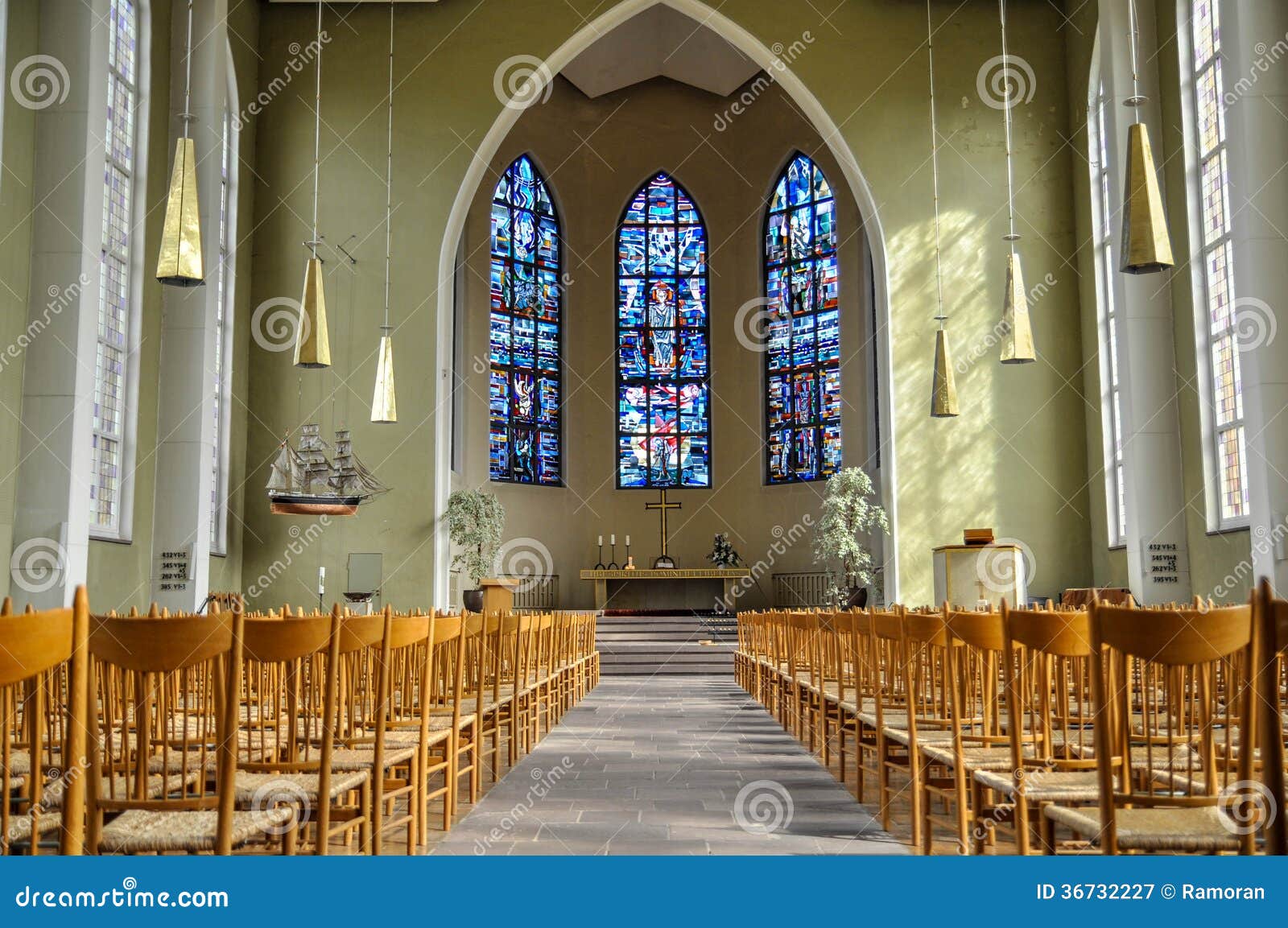 Church Interior stock image. Image of common, lights - 36732227