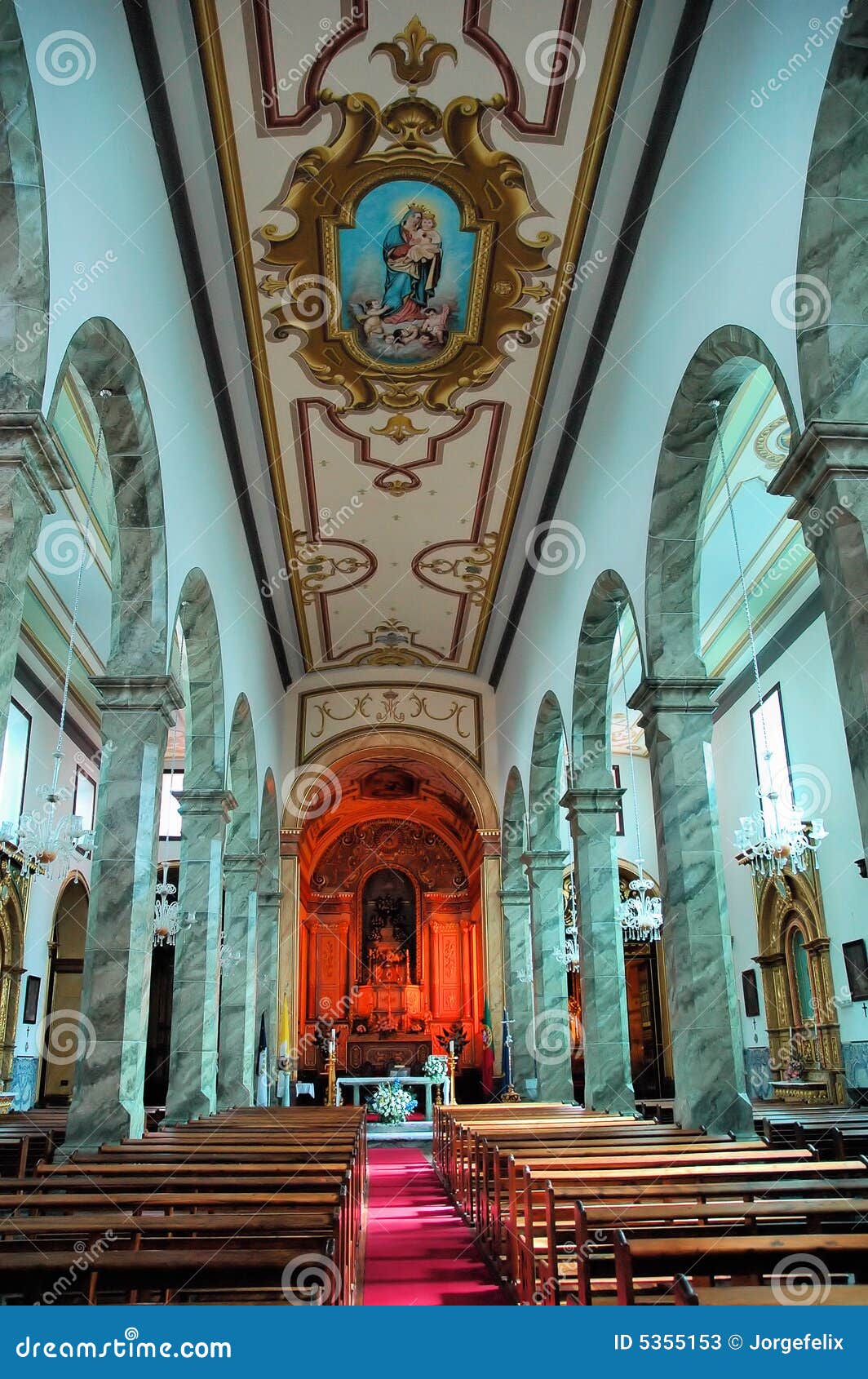 Church interiors stock image. Image of statue, catholic - 5355153