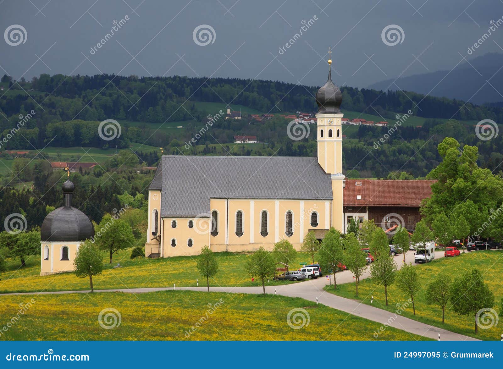 Church in Irschenberg stock image. Image of scenic, range - 24997095