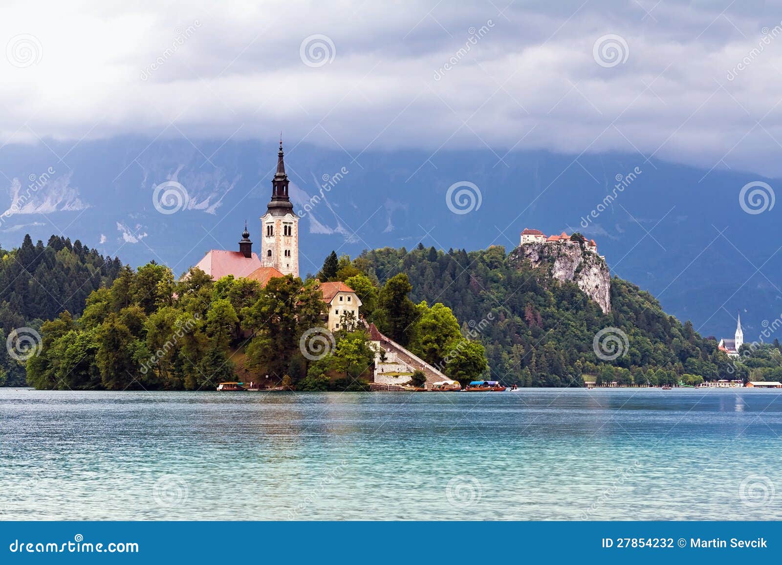 Church on Island in Lake Bled Stock Photo - Image of ages, blue: 27854232