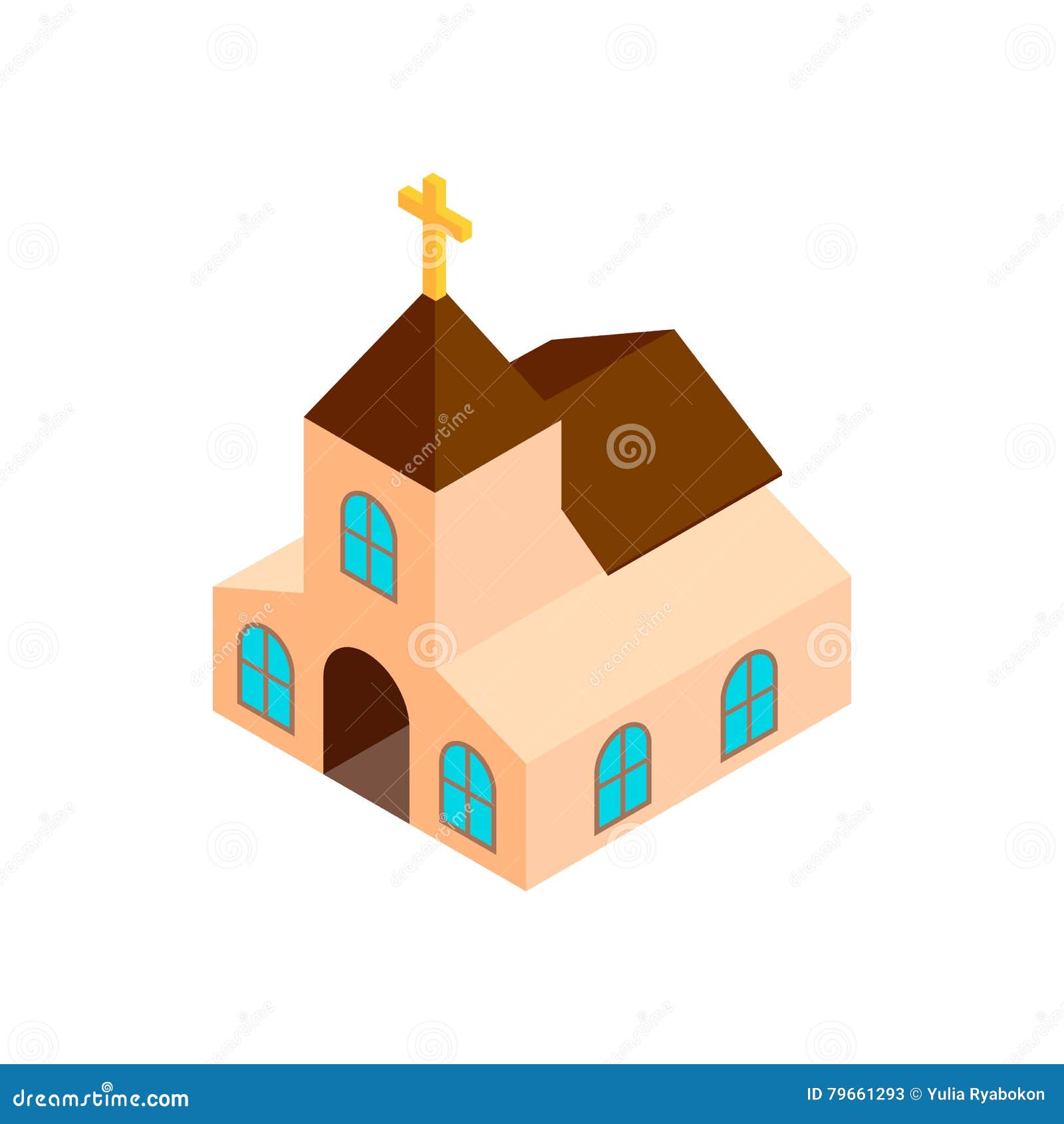 Church Isometric 3d Icon Royalty-Free Stock Photo | CartoonDealer.com ...