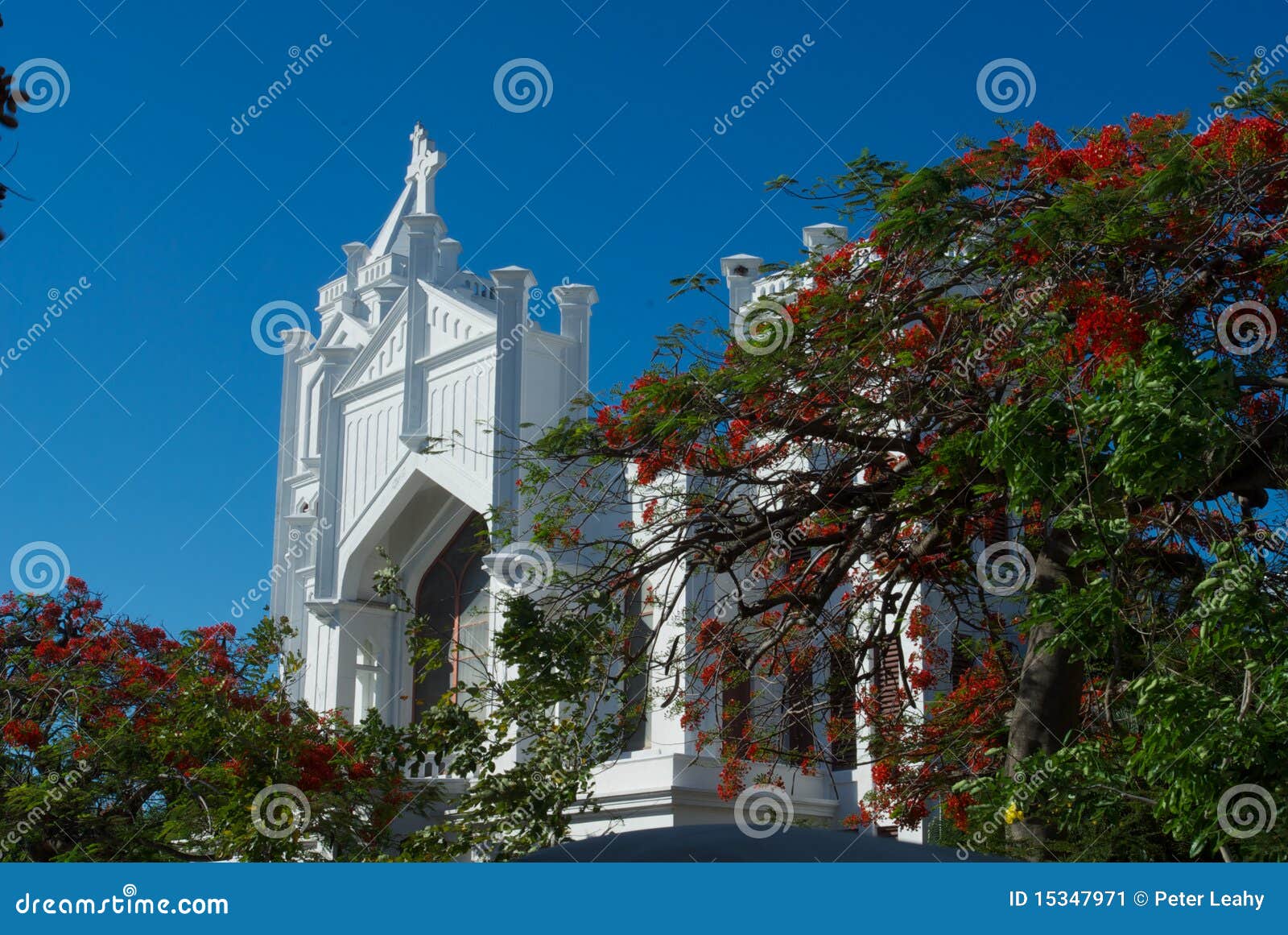 Church in Key West, Florida Stock Image - Image of vacation, poinsetta ...