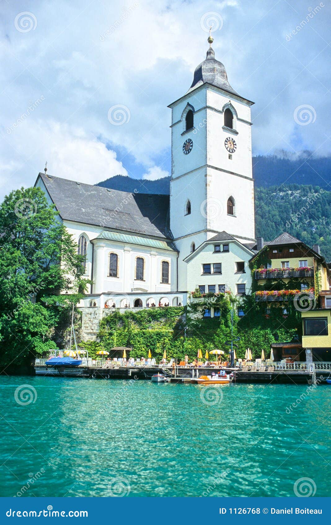 Church on lake stock photo. Image of landscape, place - 1126768