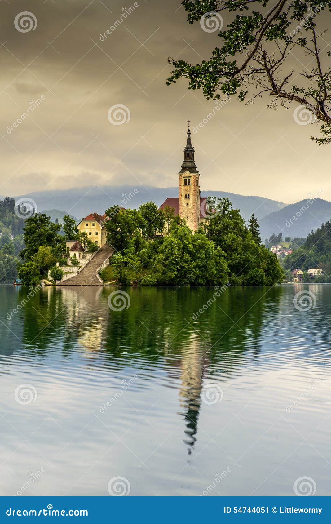Church of Lake Bled stock image. Image of castle, slovenia - 54744051