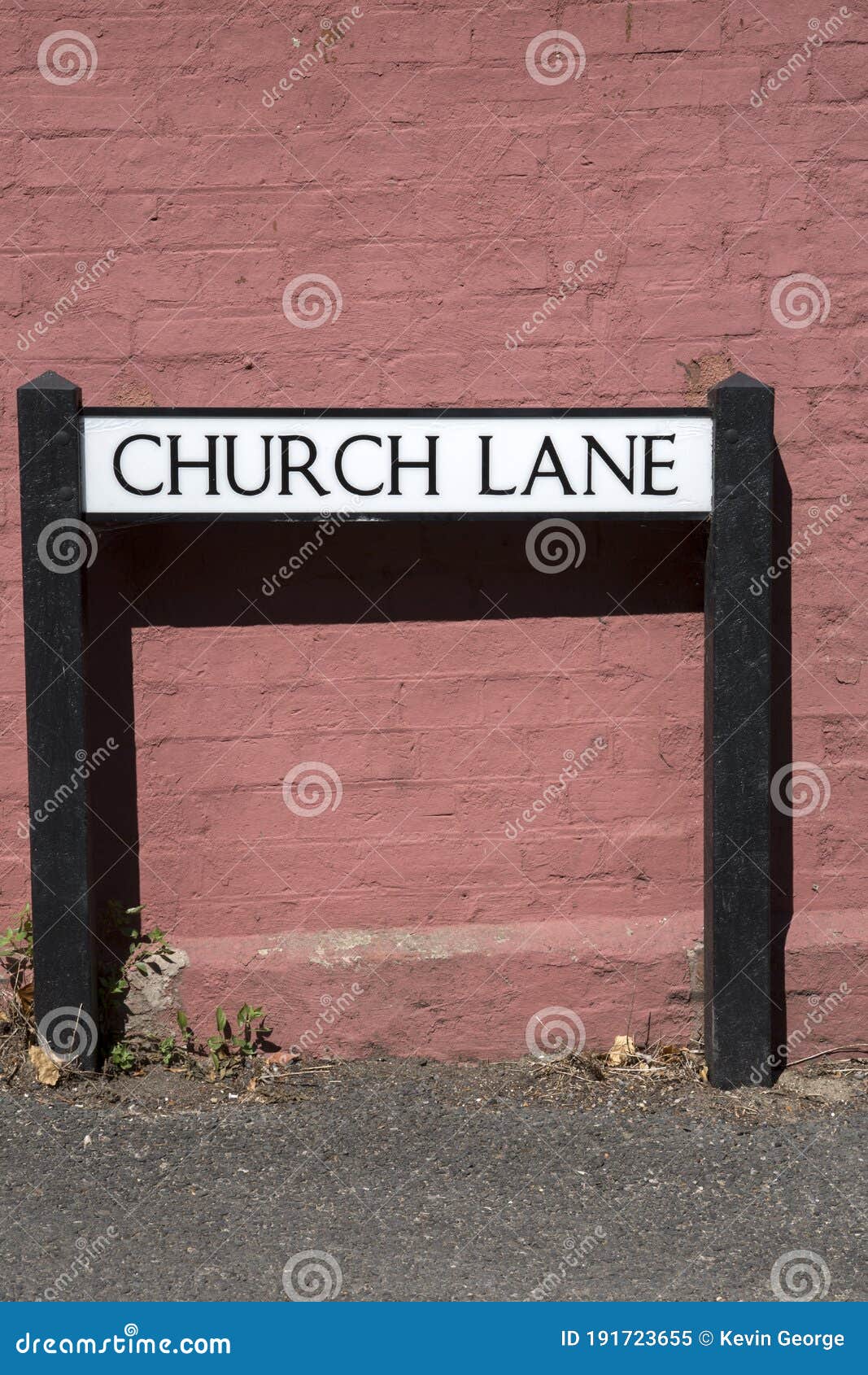 Church Lane Road Sign stock image. Image of church, wall - 191723655