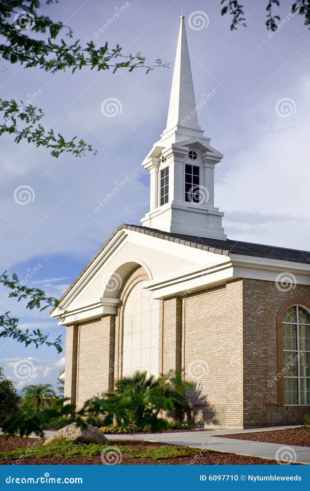 Church with large steeple stock photo. Image of architecture - 6097710