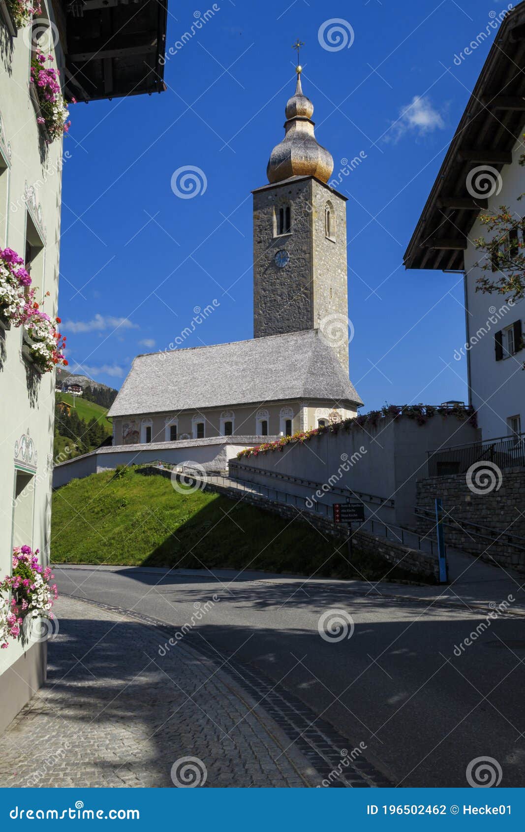 Church of Lech am Arlberg in Austria Stock Photo - Image of europe ...