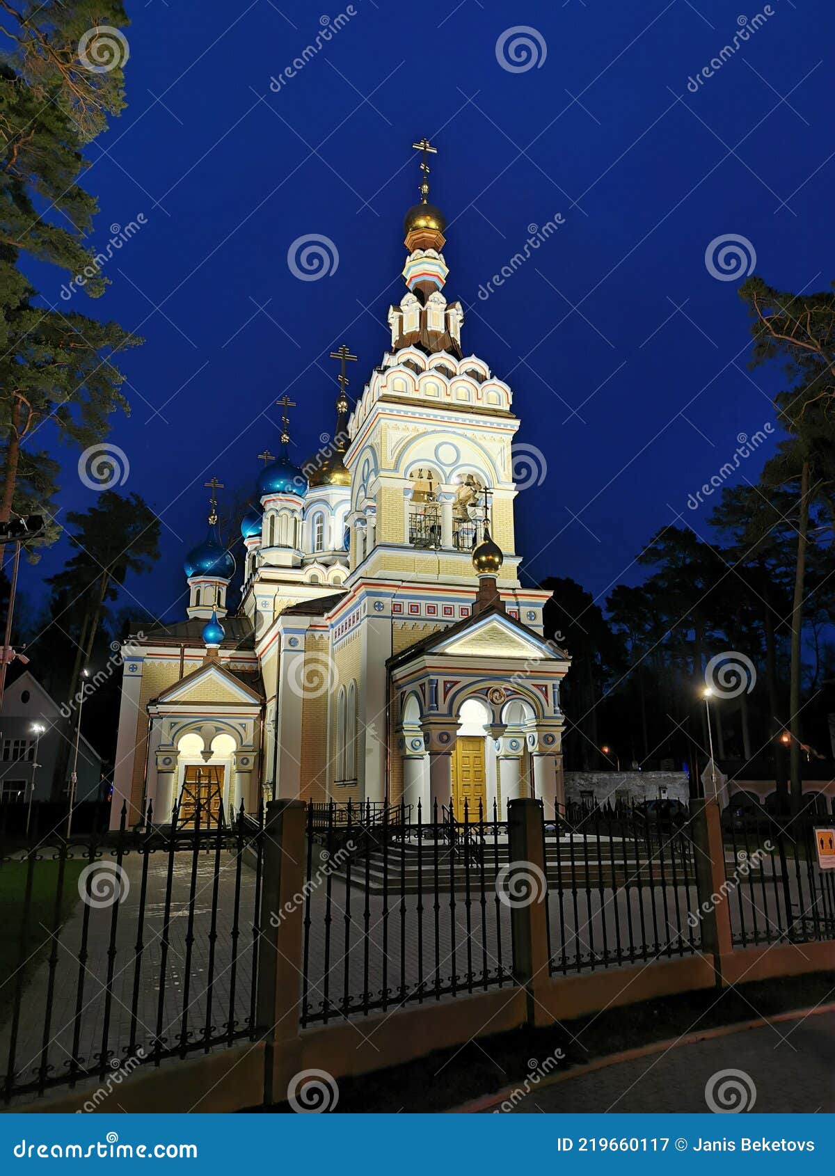 Church in the light stock image. Image of light, night - 219660117