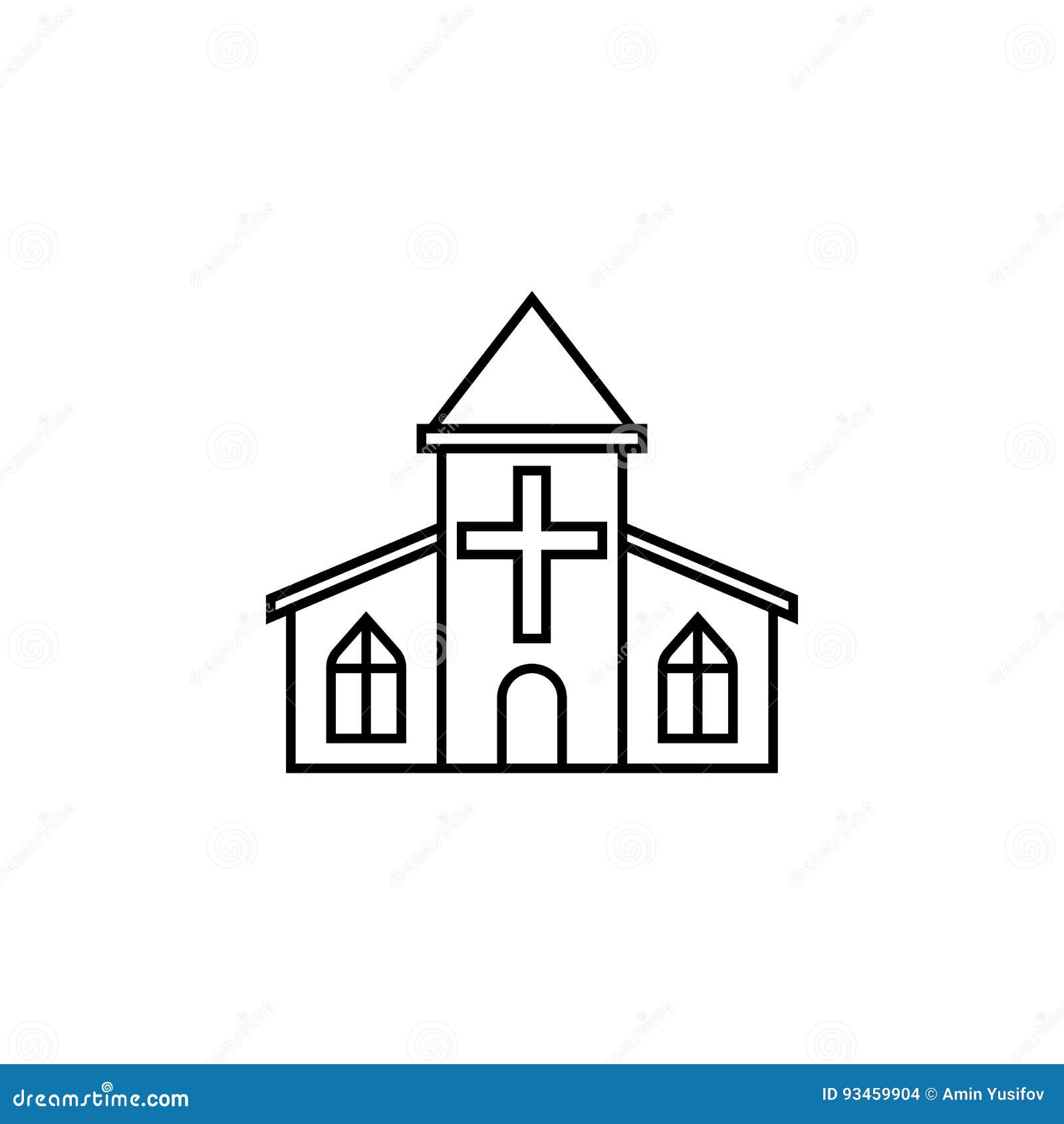 Church Line Icon, Religious Monument and Building Stock Vector ...
