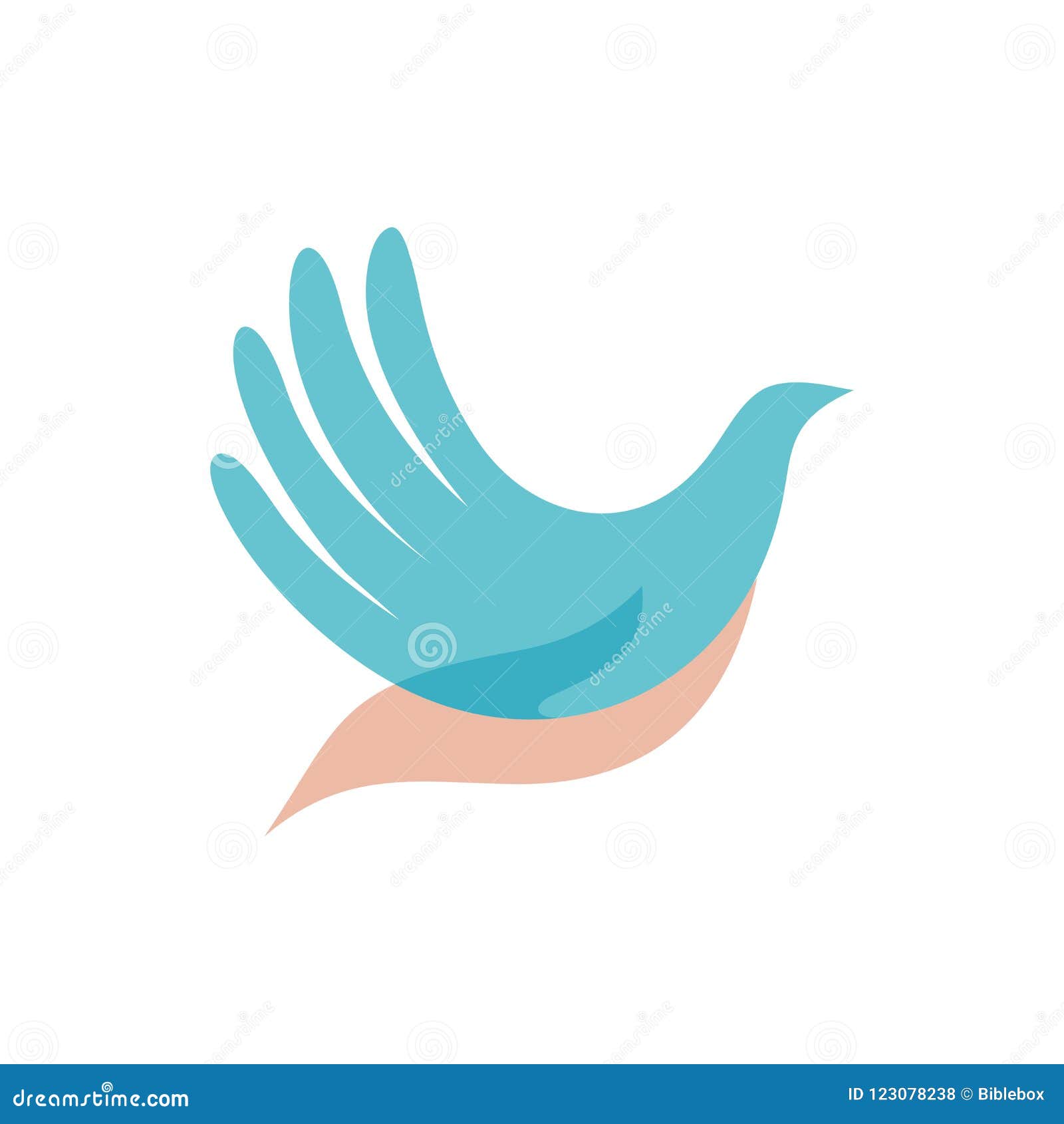 Church logo. Dove in hand. stock vector. Illustration of flame - 123078238