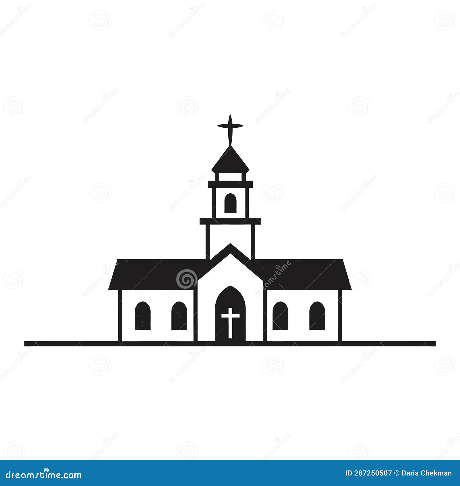 Church Logo in Flat Style Isolated on White Background Stock Vector ...