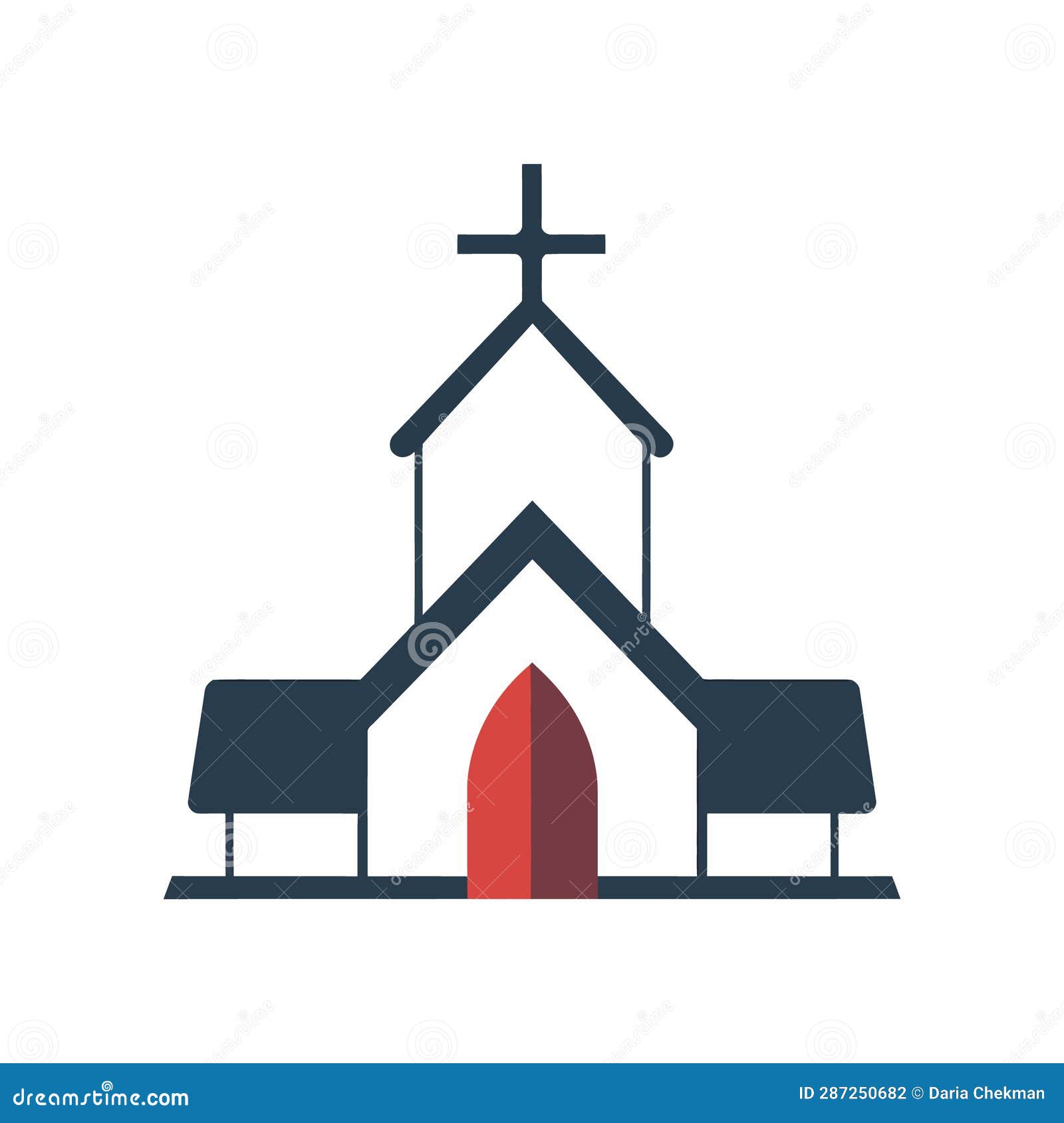 Church Logo in Flat Style Isolated on White Background Stock ...