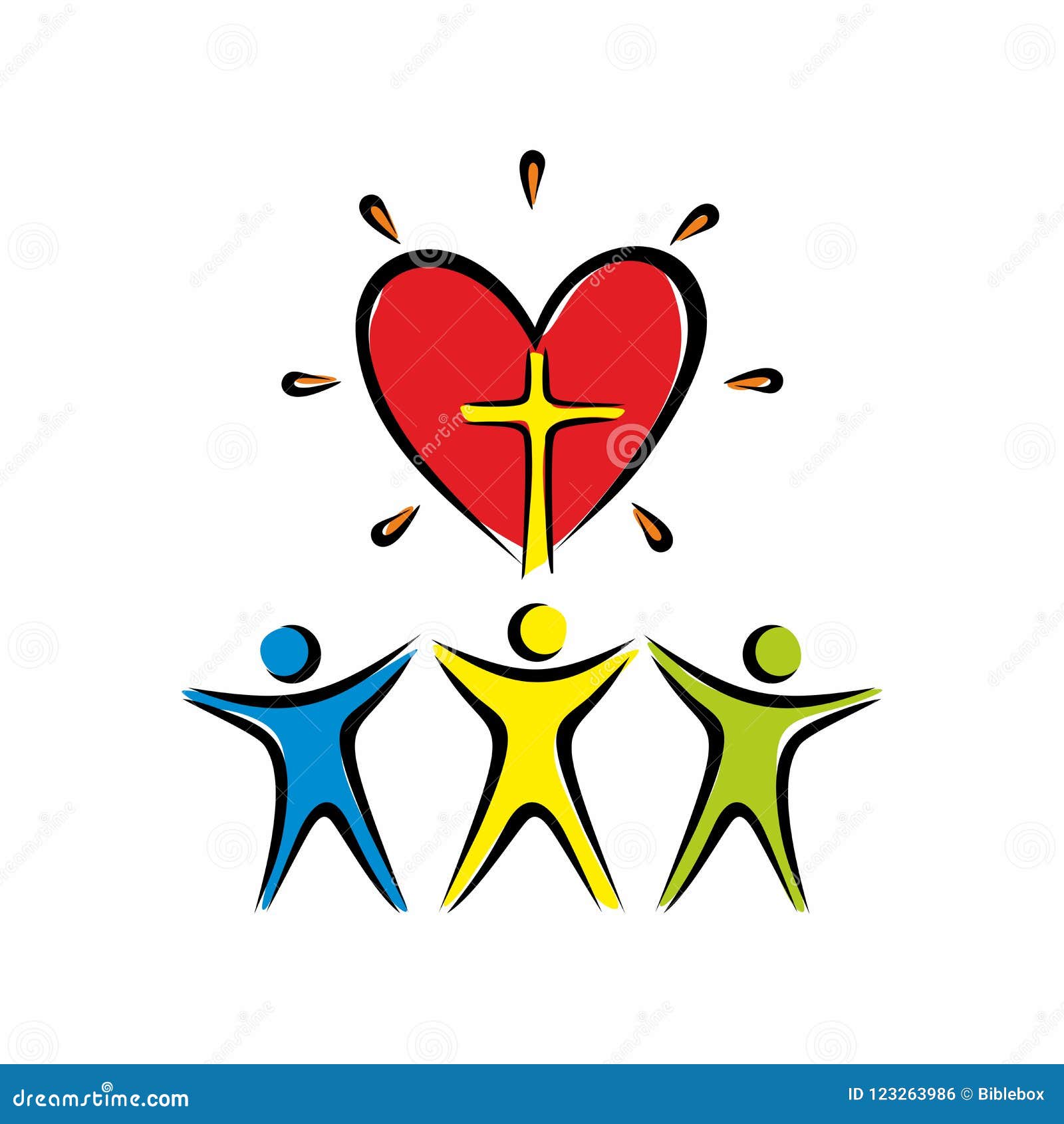 Church logo. Loving God stock vector. Illustration of catholic - 123263986