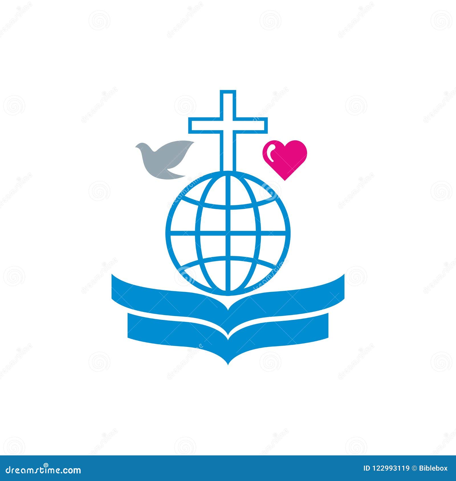 Church Logo. an Open Bible, a Globe with a Cross Stock Vector ...