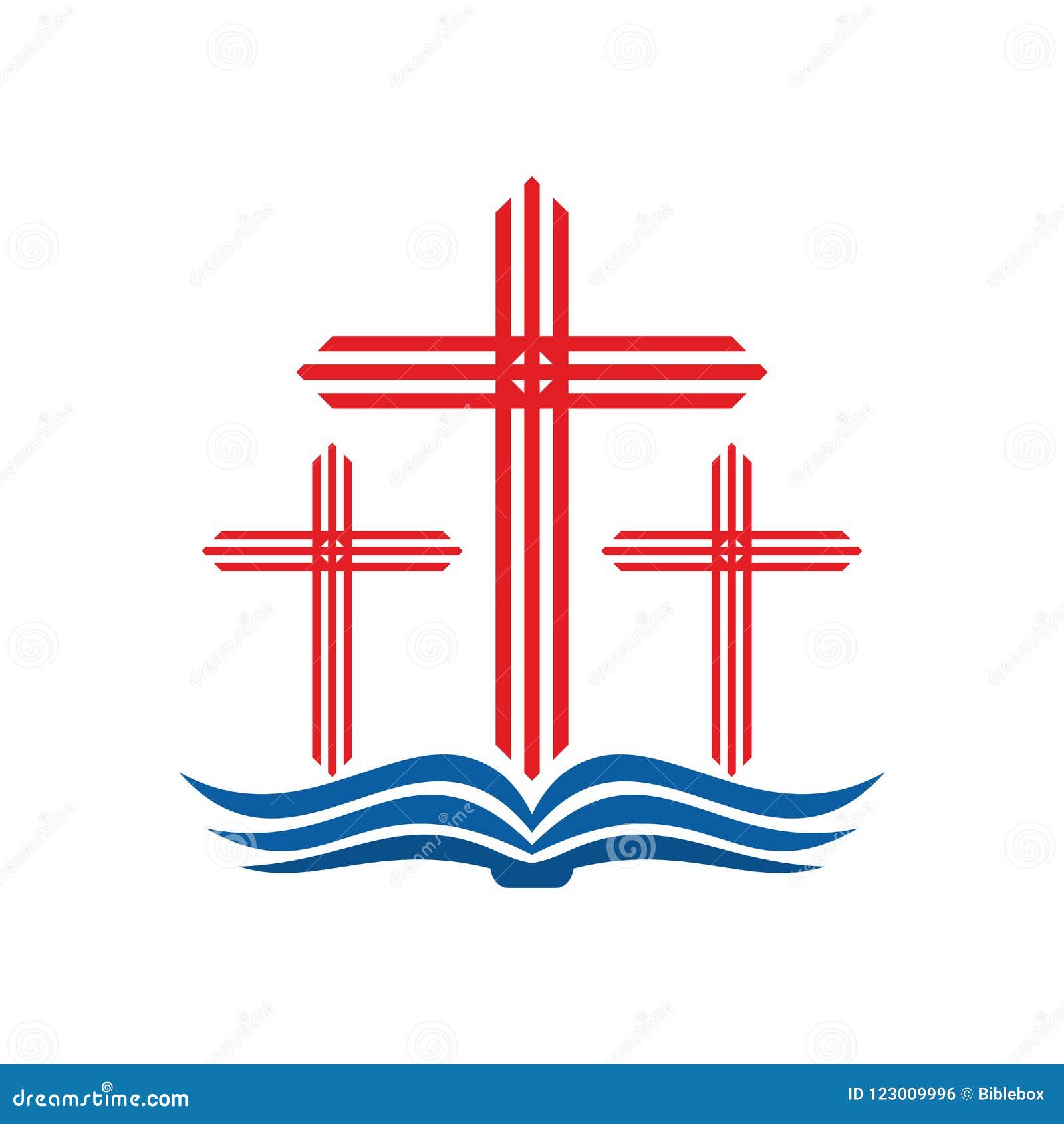 Church Logo. Three Crosses and Pages of the Bible Stock Vector ...