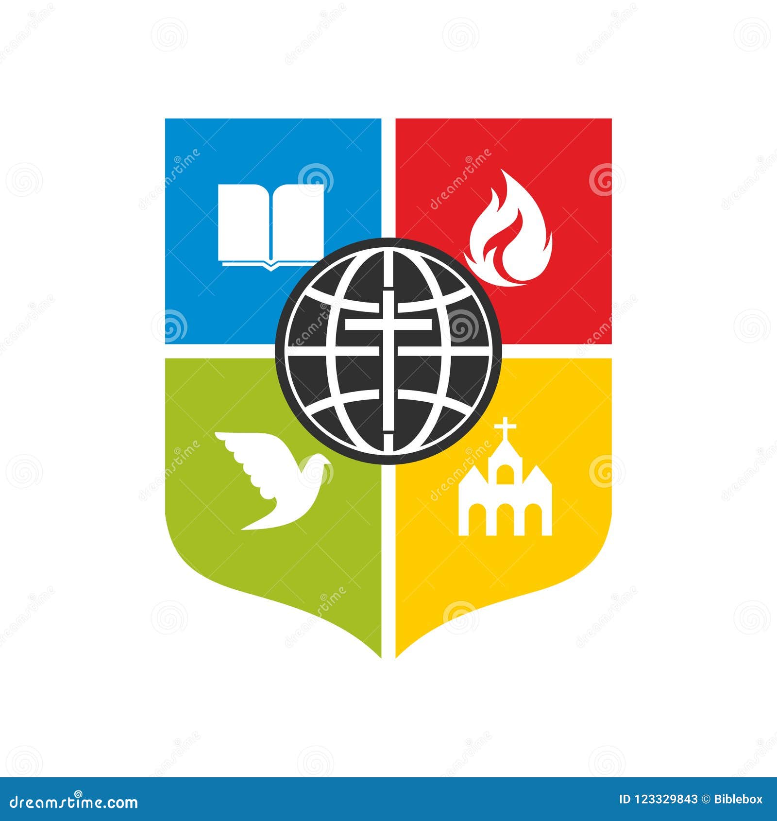 Church Logo. World Worship of God Stock Vector - Illustration of christ ...