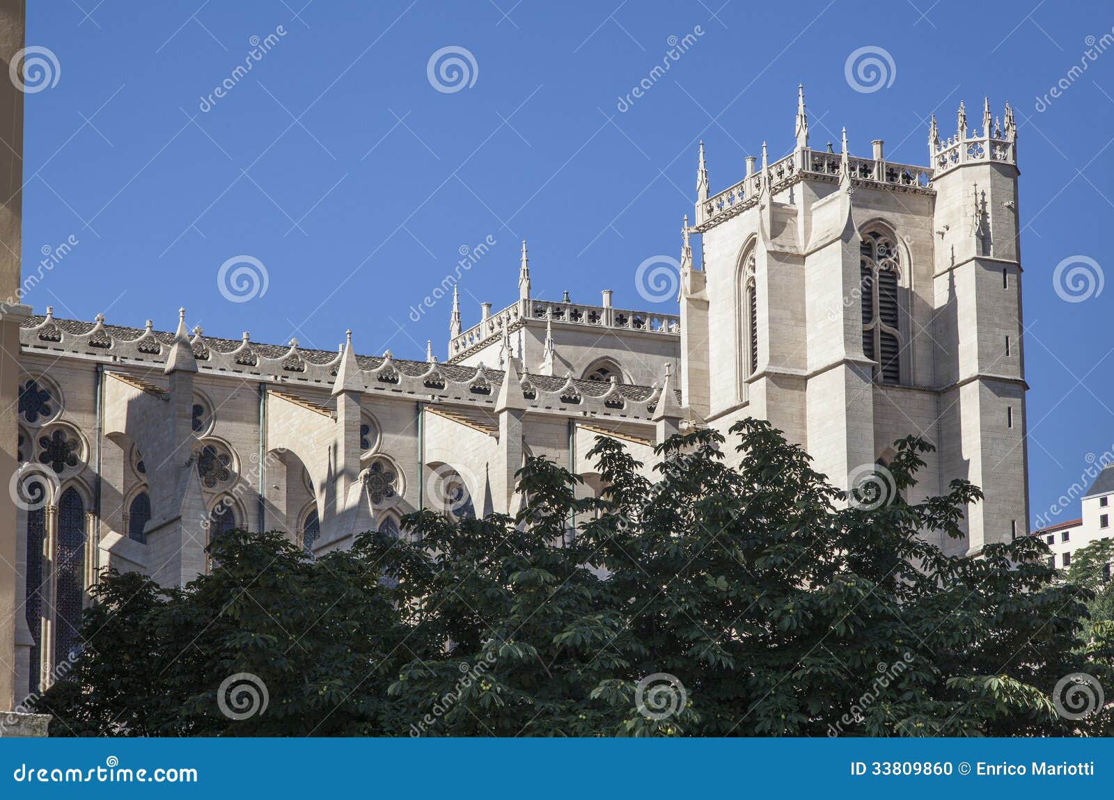 Church in Lyon, France stock photo. Image of riverside - 33809860