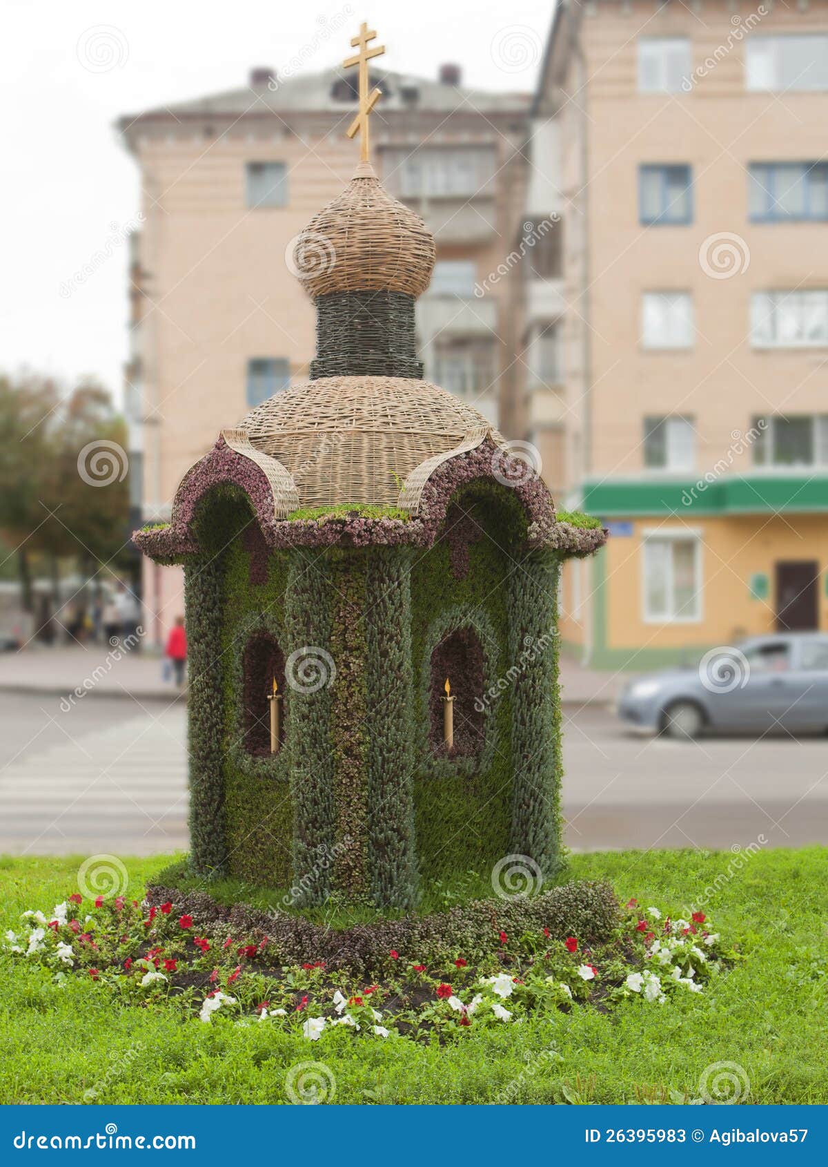 Church Made of a Green Grass Stock Image - Image of famous, horizontal ...