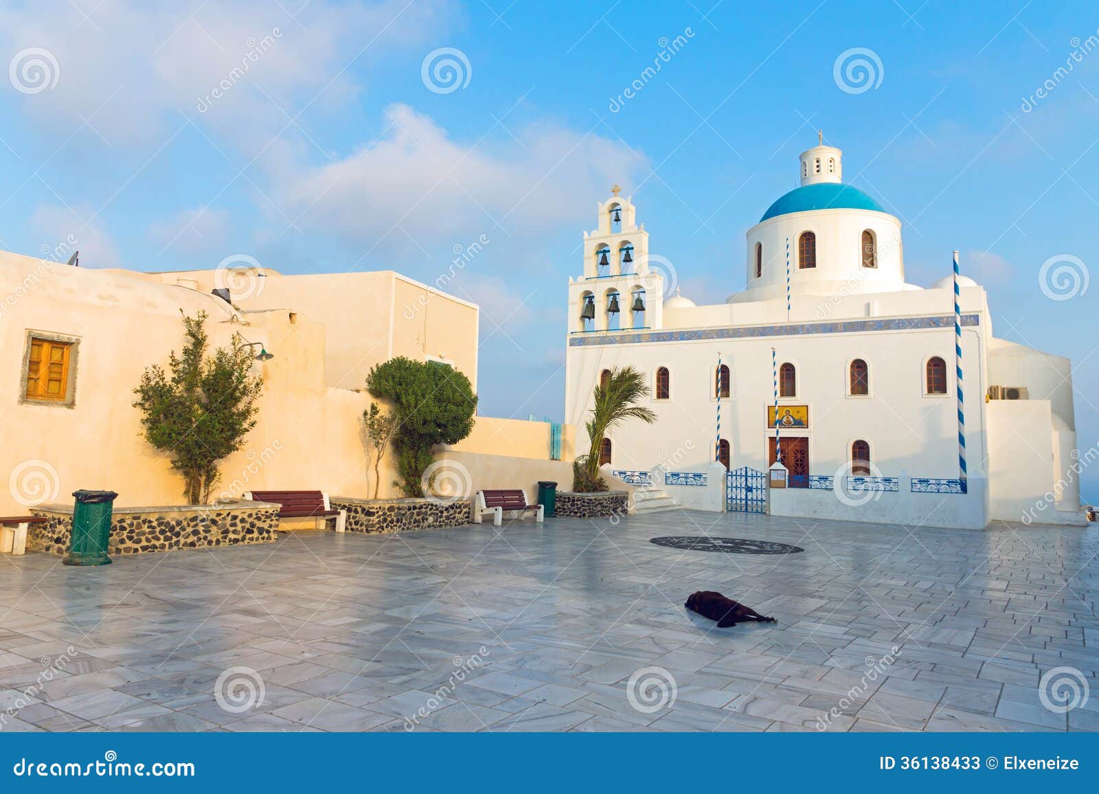 Church and Main Square in Oia Stock Image - Image of spiritual, agean ...