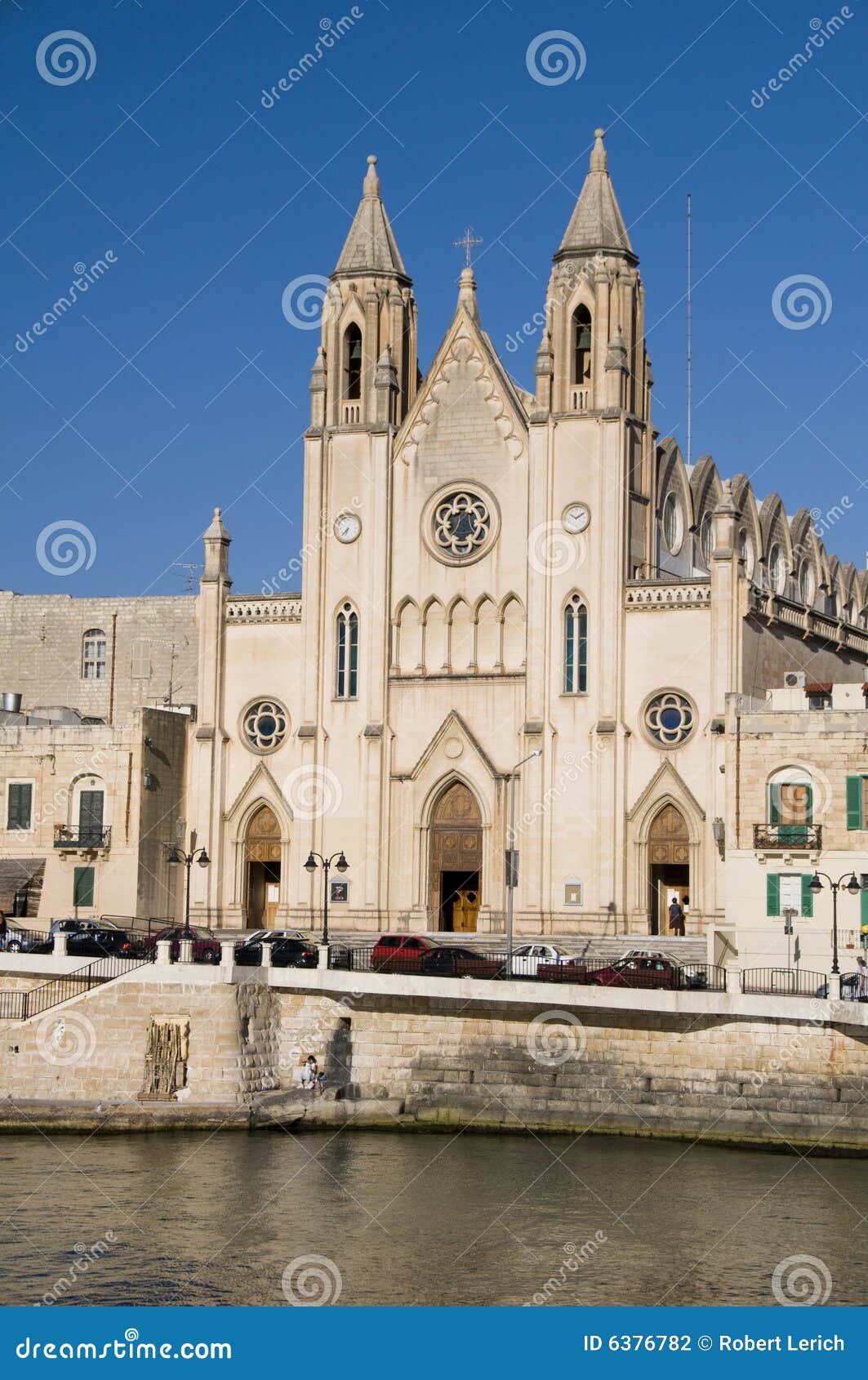 Church Malta Seafront St. Julian S Stock Photo - Image of architecture ...