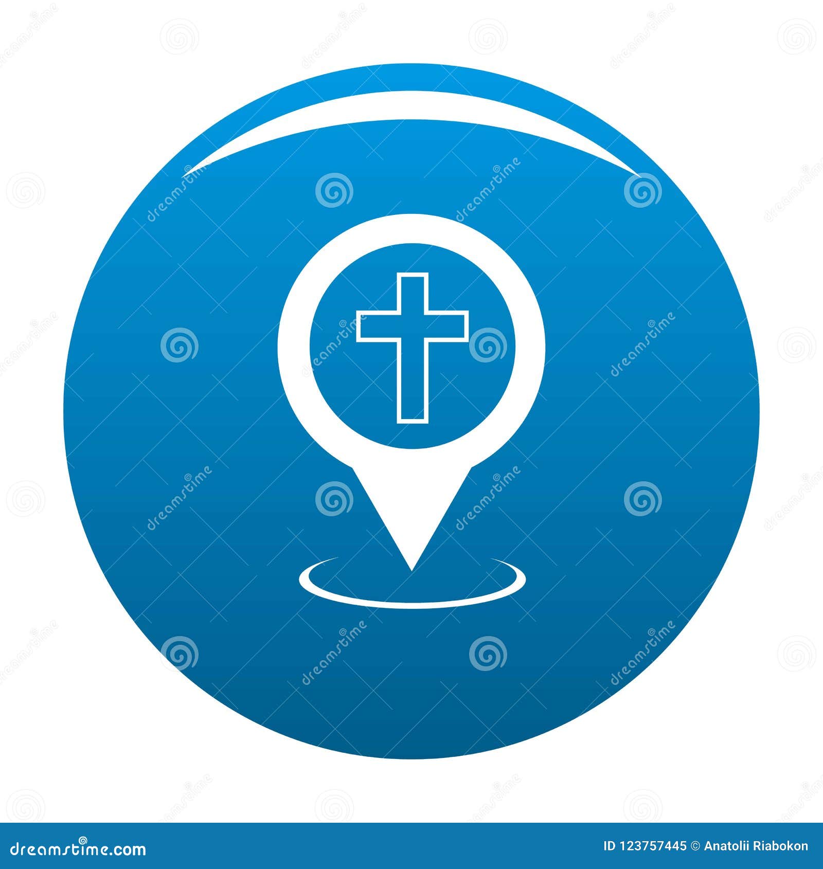 Church Map Pointer Icon Blue Stock Illustration - Illustration of ...