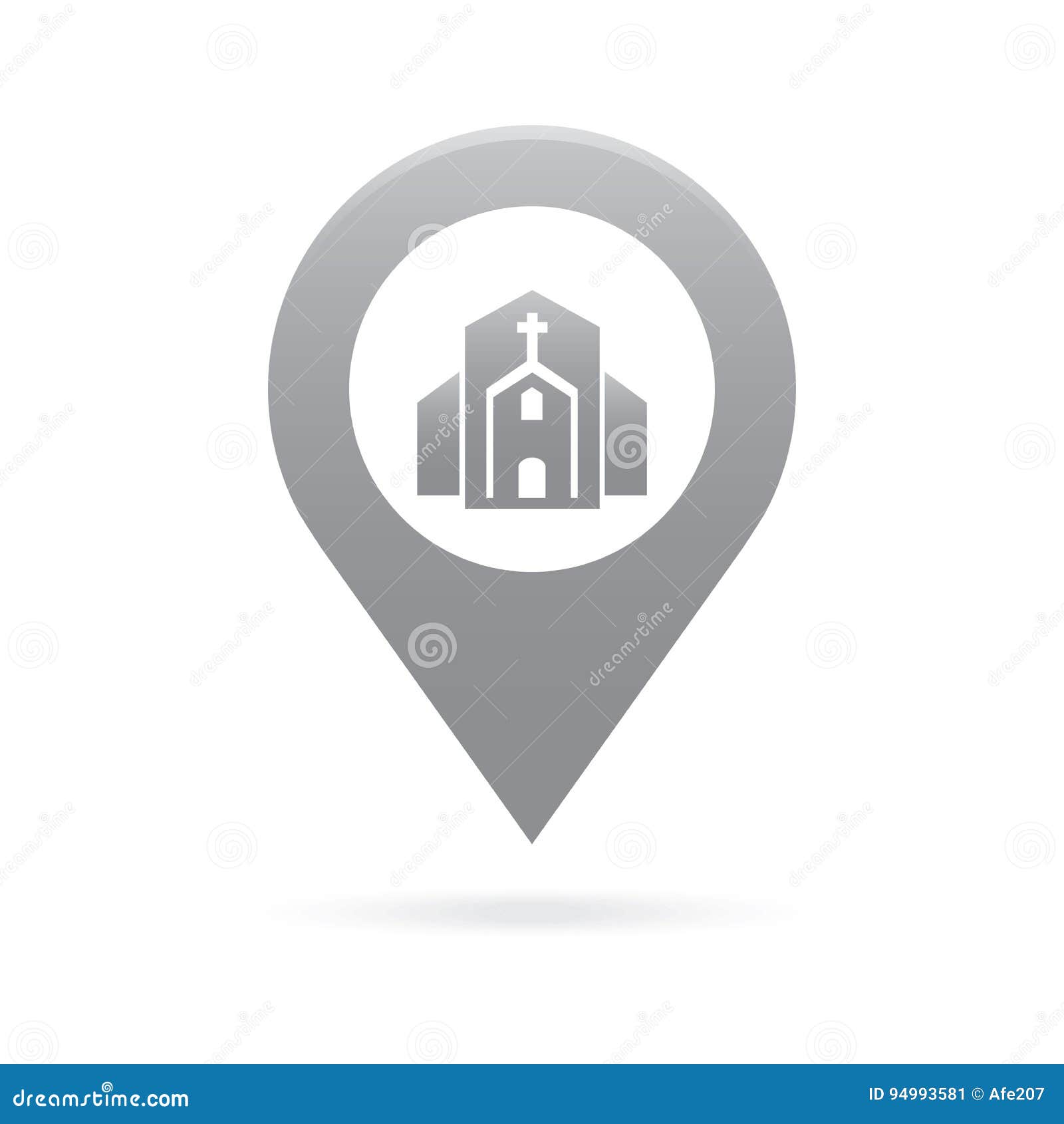 Church Map Pointer Icon Marker GPS Location Flag Symbol Stock Vector ...