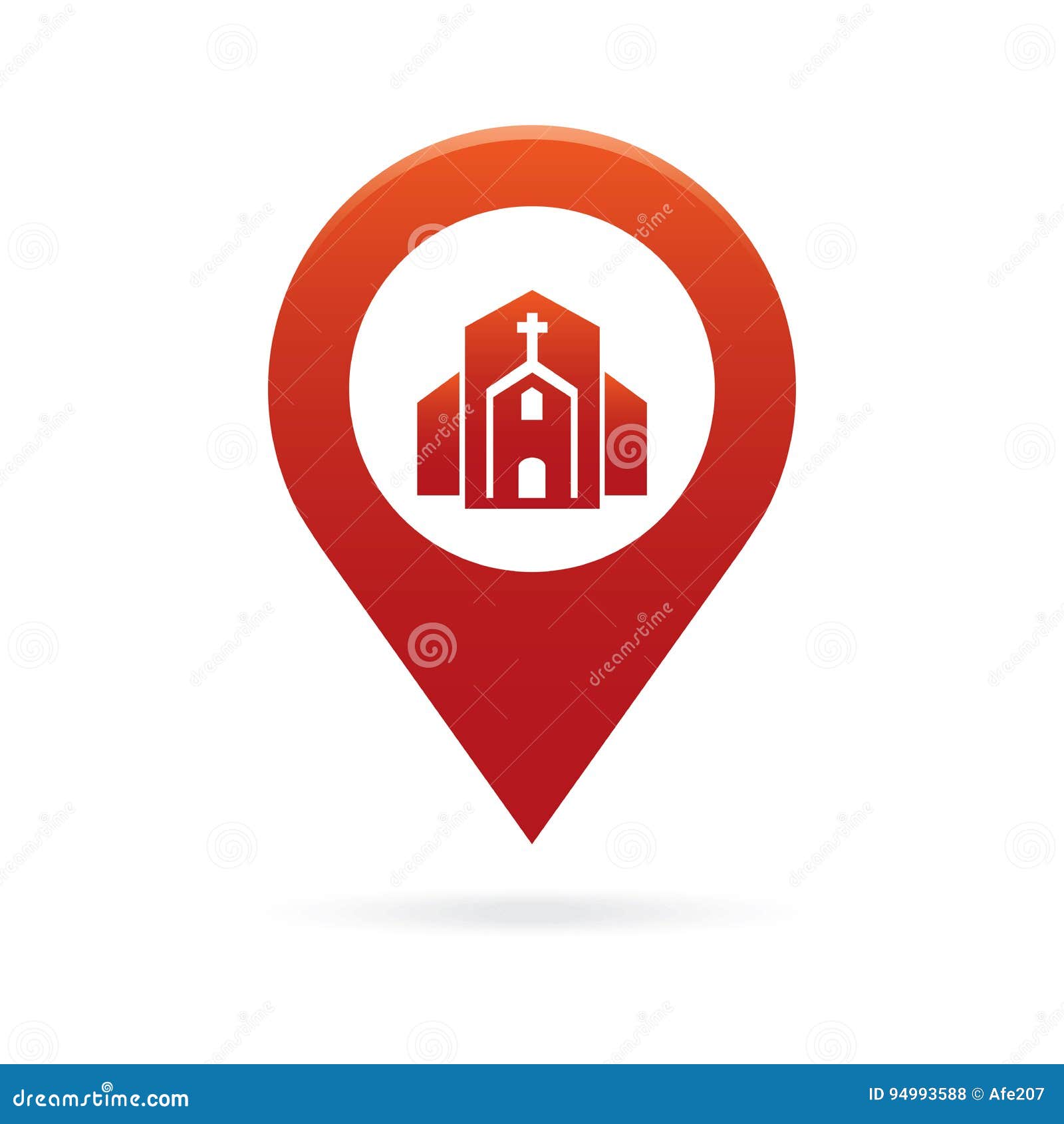 Church Map Pointer Icon Marker GPS Location Flag Symbol Stock Vector ...