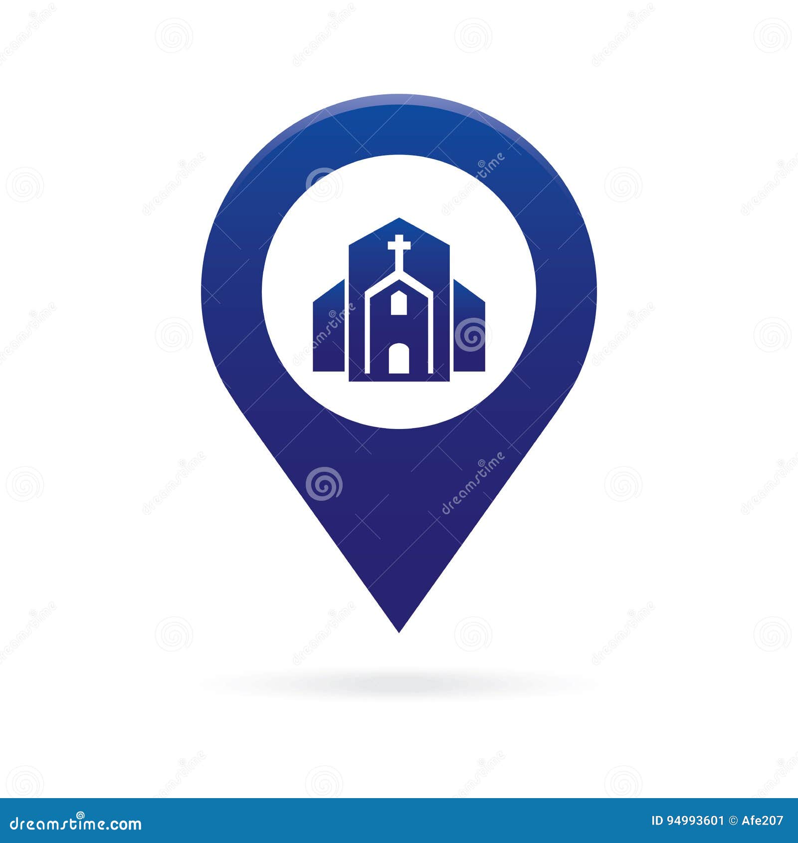 Church Map Pointer Icon Marker GPS Location Flag Symbol Stock Vector ...