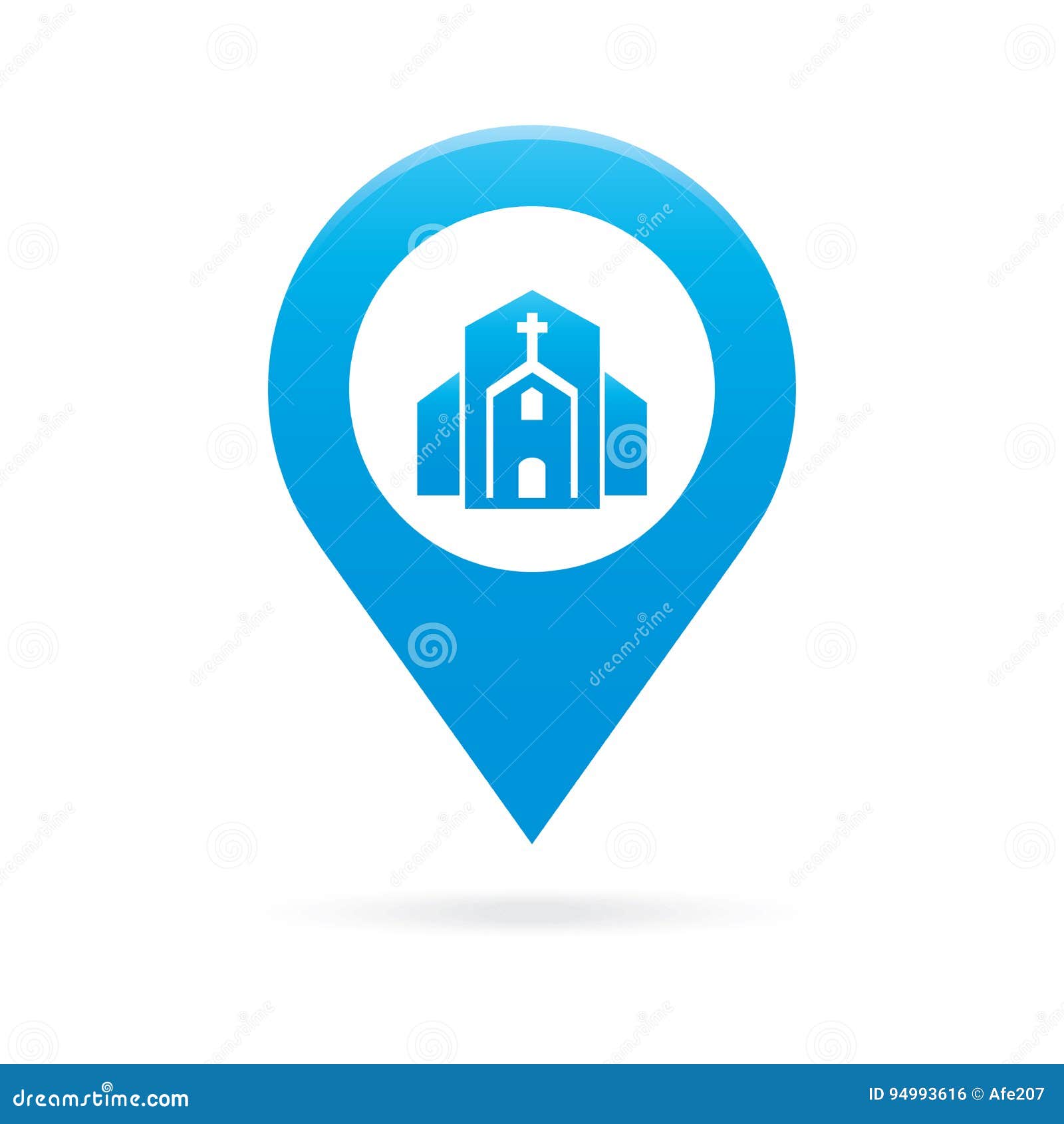 Church Map Pointer Icon Marker GPS Location Flag Symbol Stock Vector ...