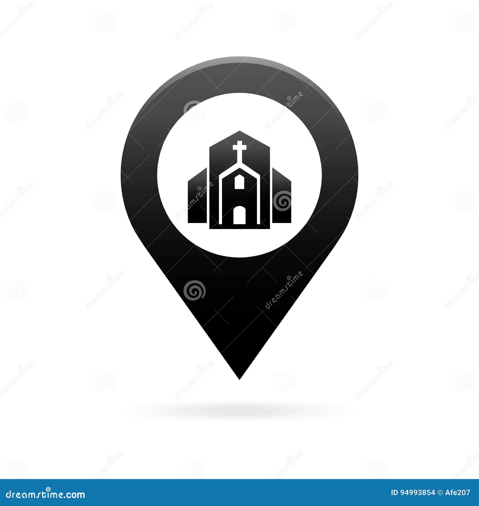 Church Map Pointer Icon Marker GPS Location Flag Symbol Stock Vector ...