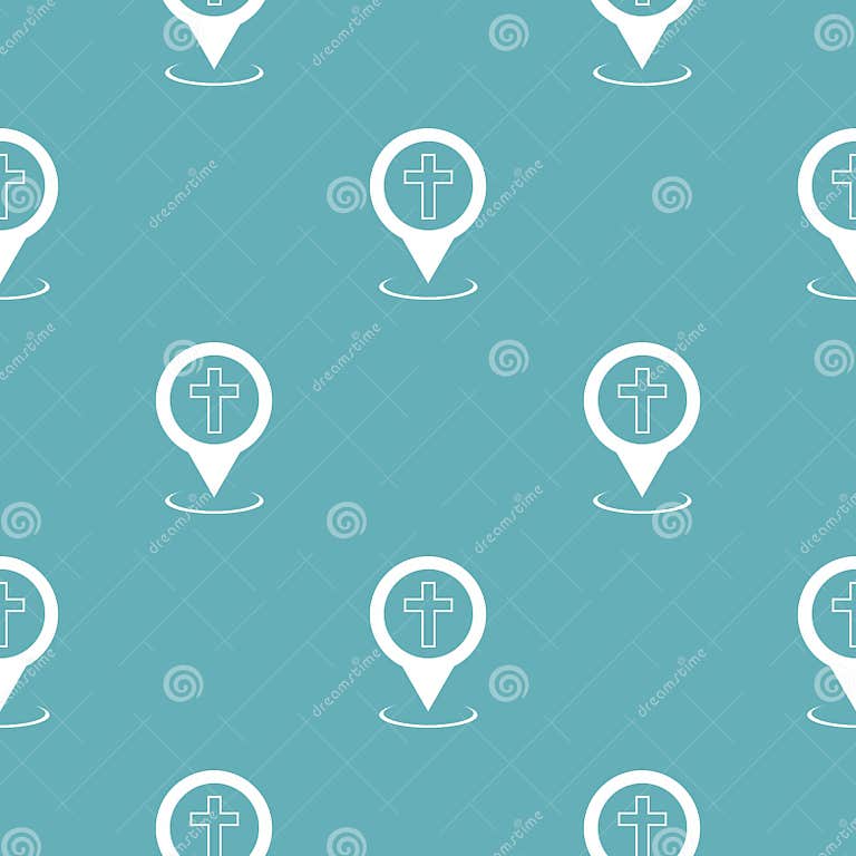 Church Map Pointer Pattern Seamless Blue Stock Illustration ...