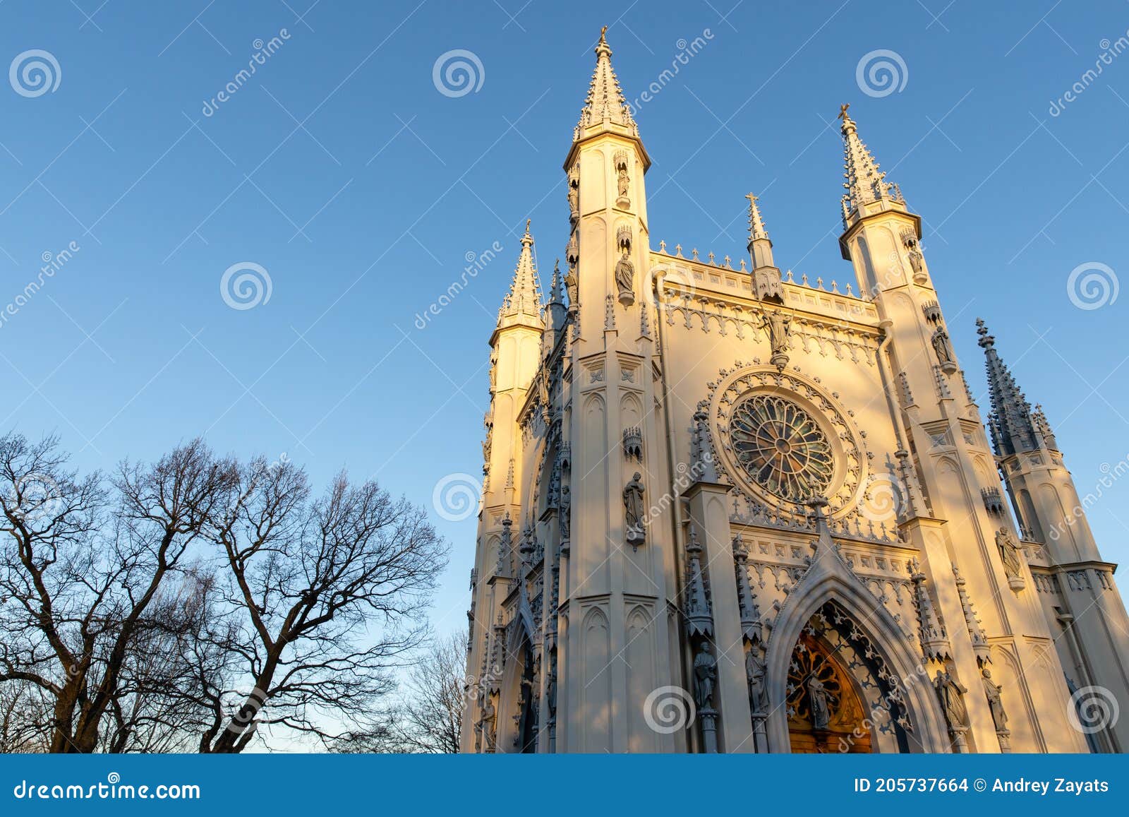 Church in the Medieval Gothic Style. Gothic Chapel Stock Photo - Image ...