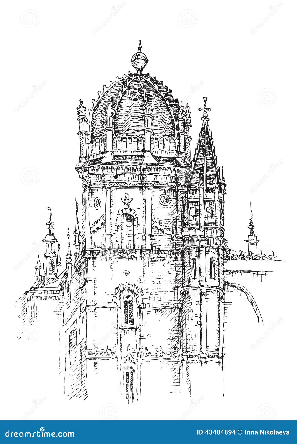 Church stock vector. Illustration of sketch, monastery - 43484894