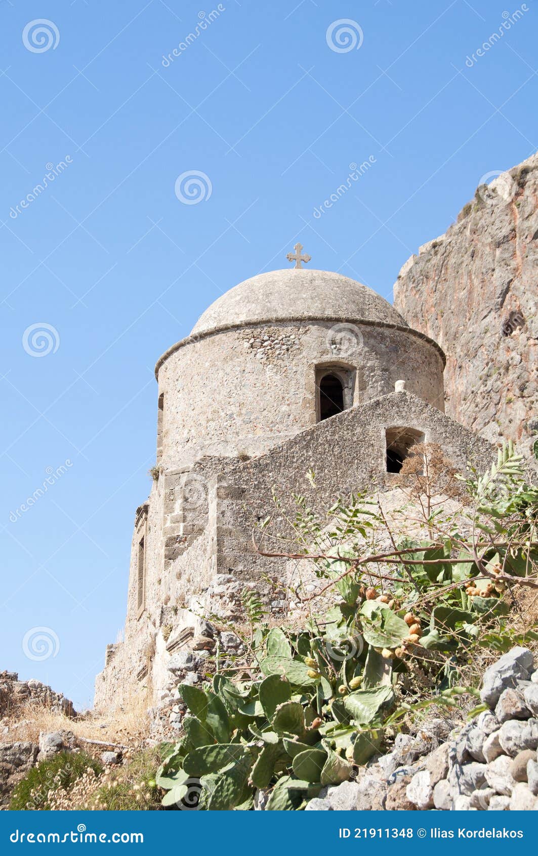 Church at Monemvasia stock photo. Image of wall, greece - 21911348
