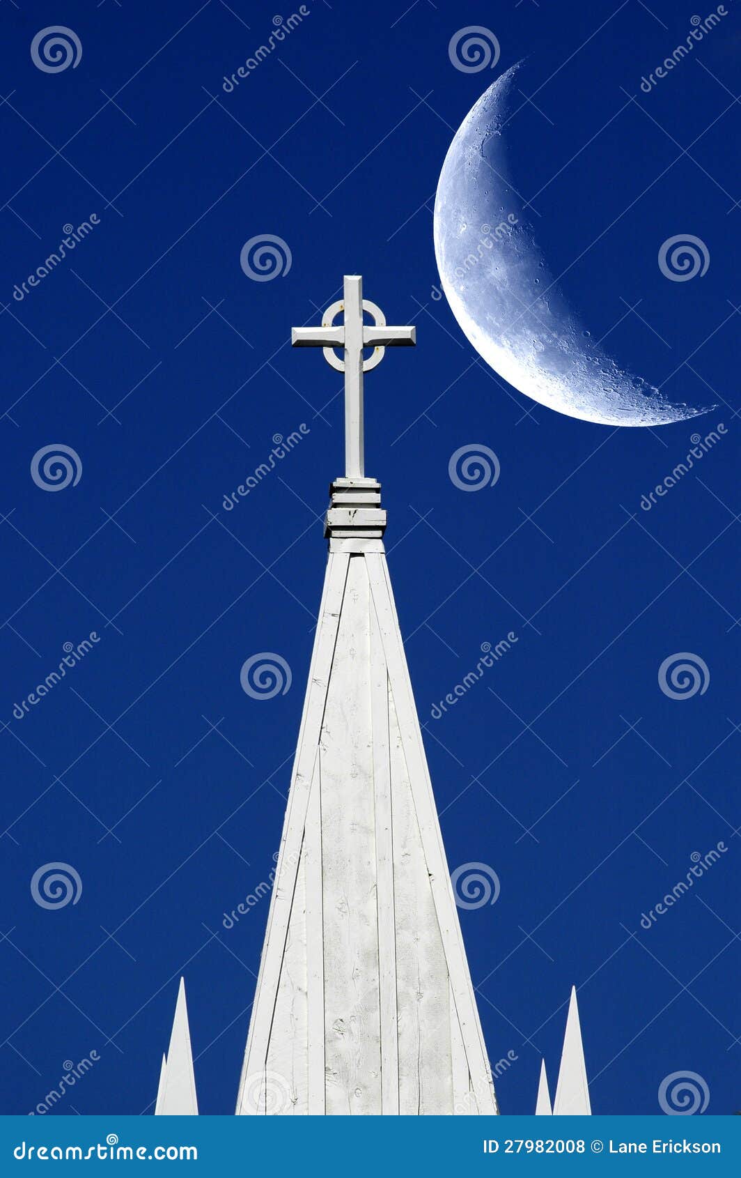 Church and Moon stock photo. Image of pretty, cute, american - 27982008