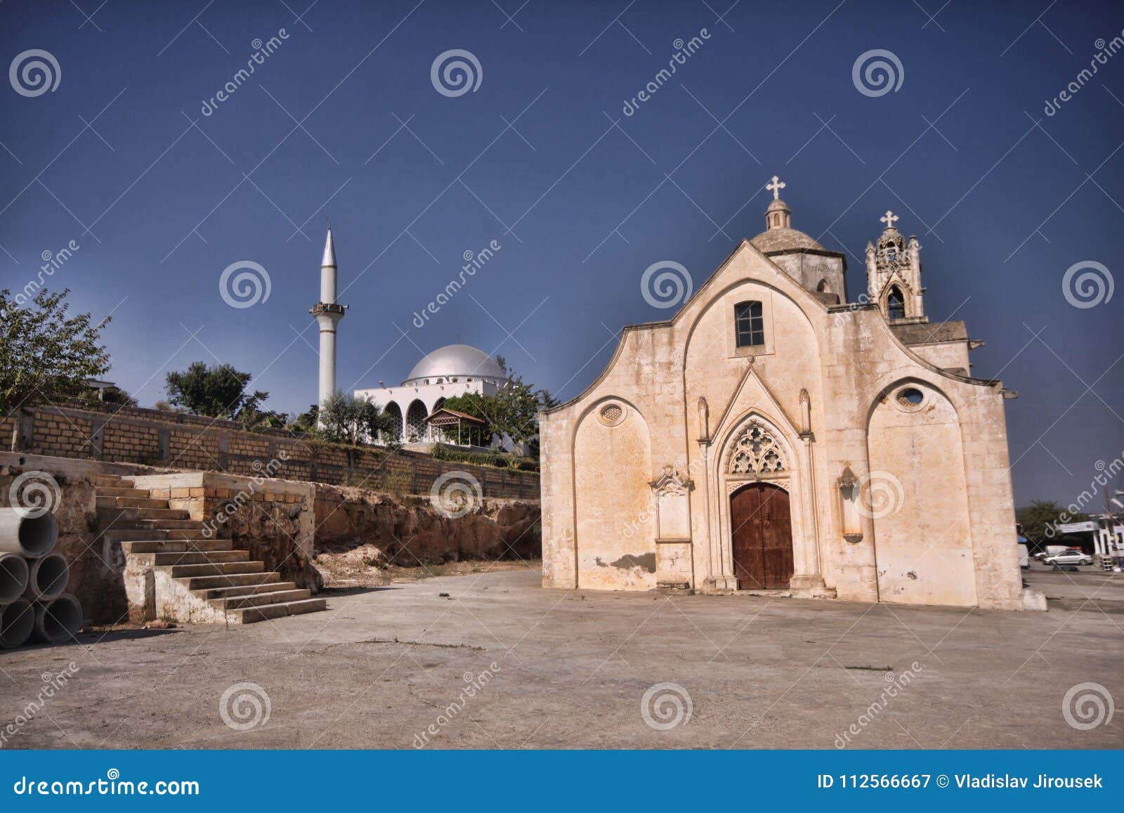 Church and Mosque in Northern Cyprus Stock Image - Image of historic ...