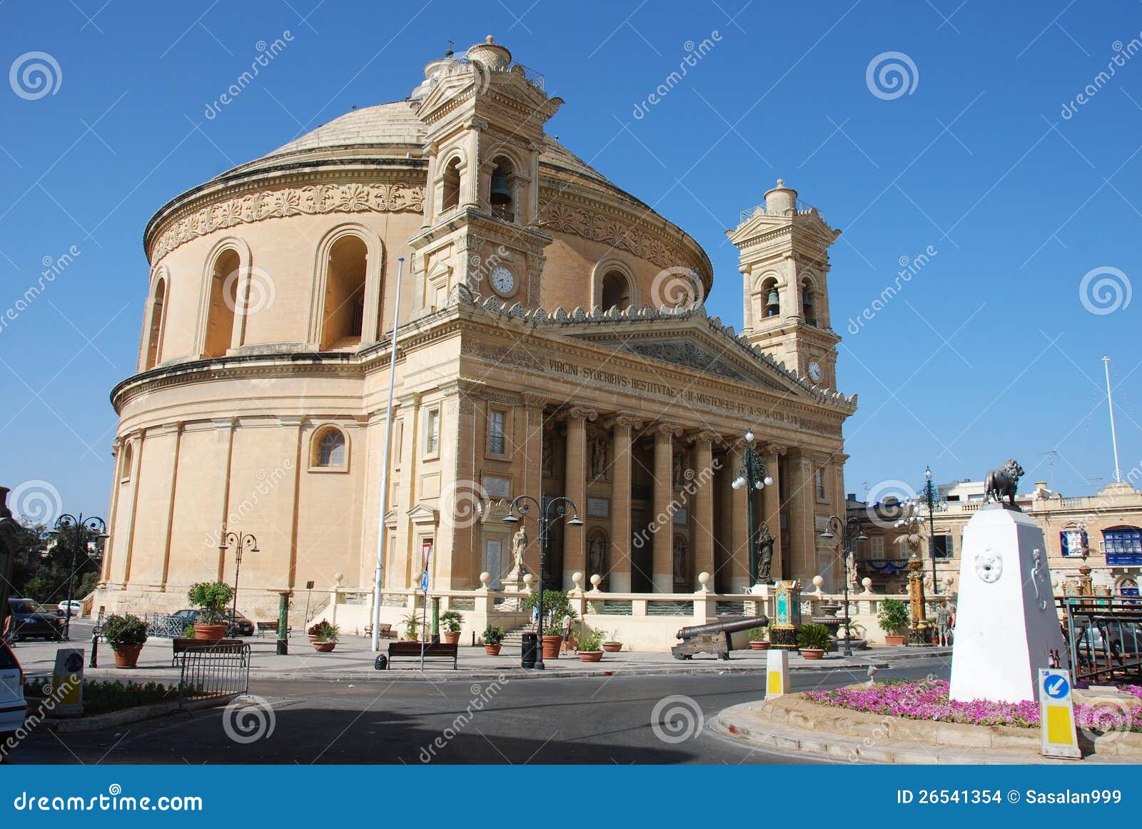 Church in Mosta stock photo. Image of mosta, time, street - 26541354