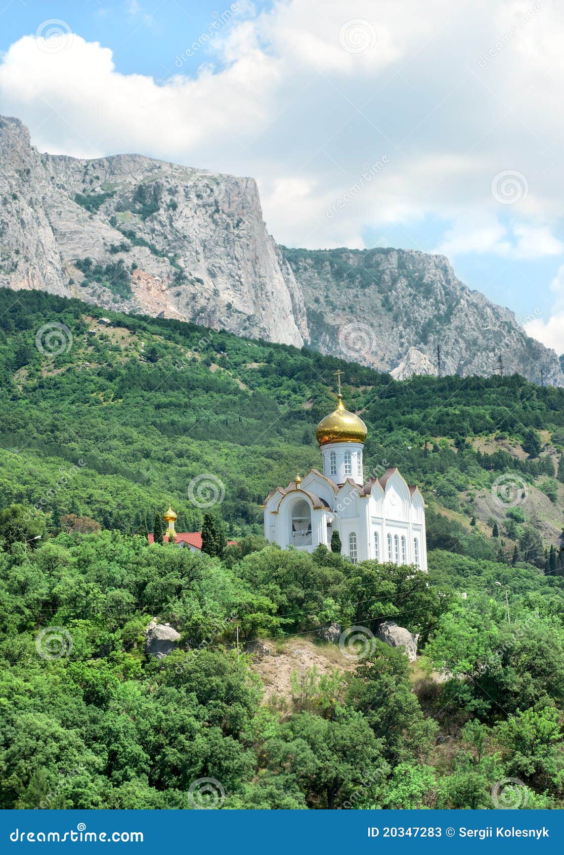 Church in the mountains stock image. Image of scenics - 20347283