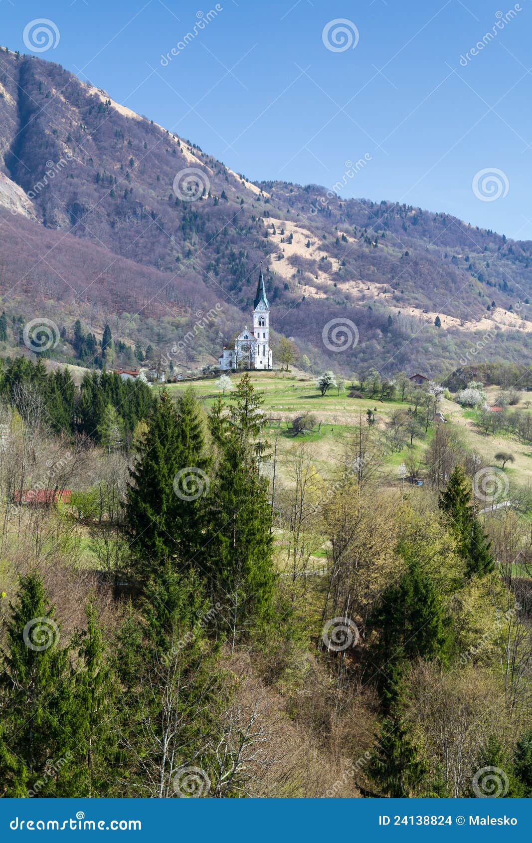 Church in the mountains stock photo. Image of nature - 24138824