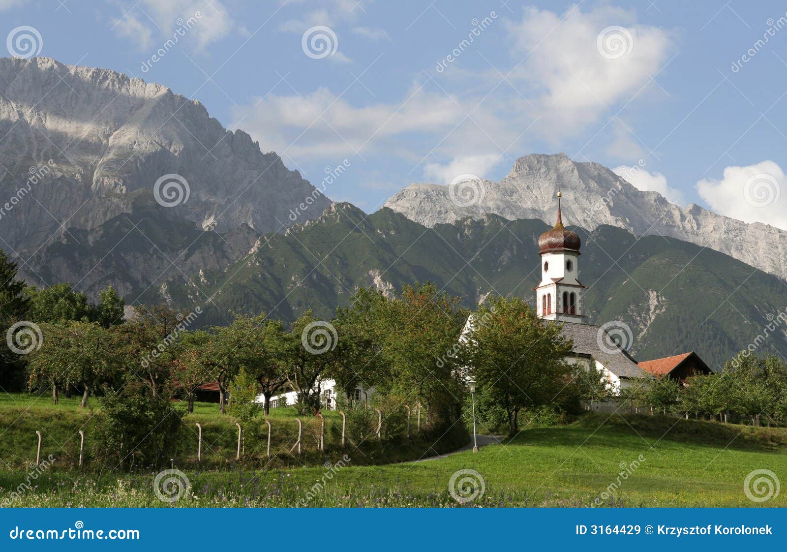 Church in mountains stock image. Image of mountain, alpine - 3164429