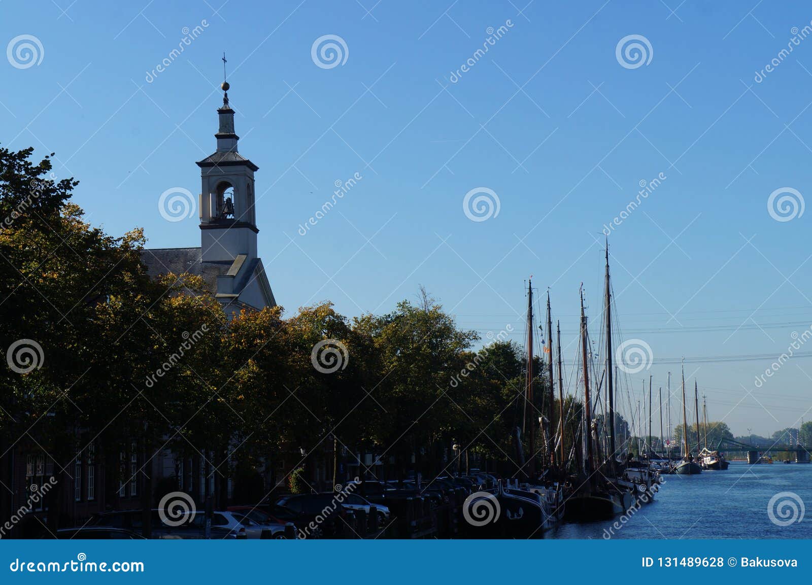Church of Muiden on the River Bank Stock Photo - Image of muiden, plant ...