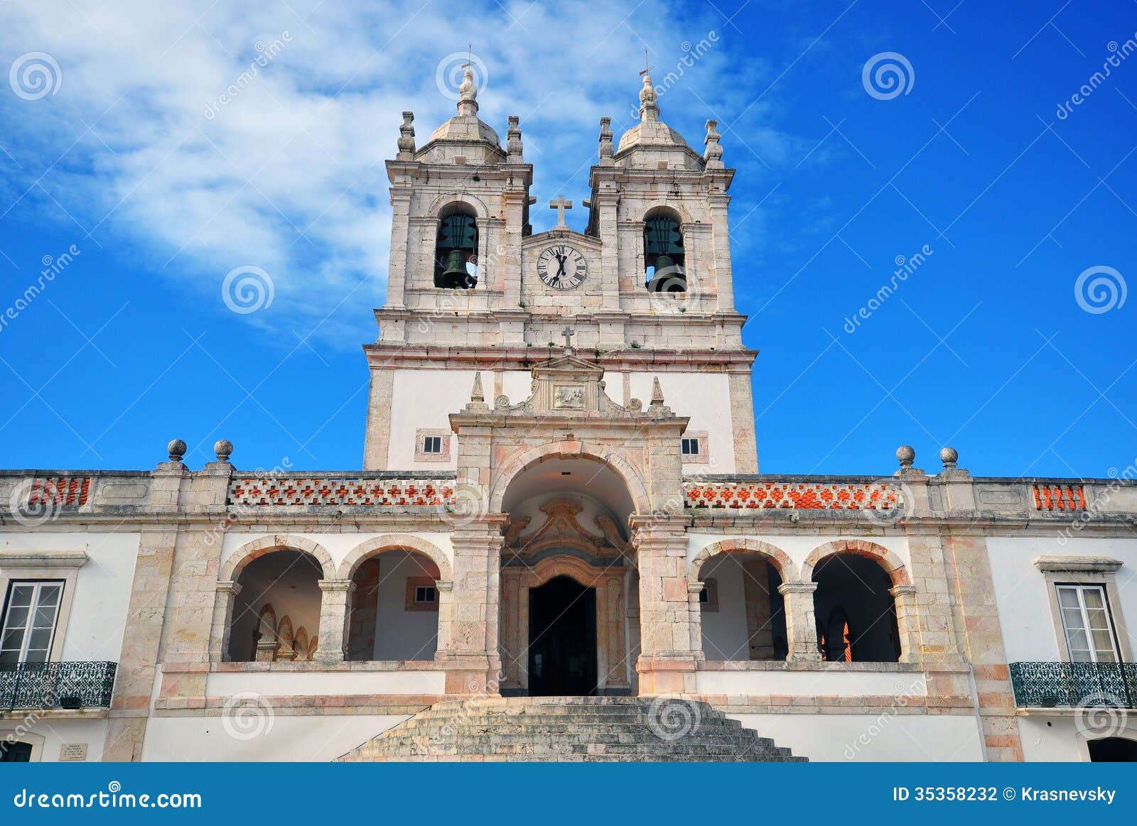 Church of Nazare, Portugal stock photo. Image of bell - 35358232