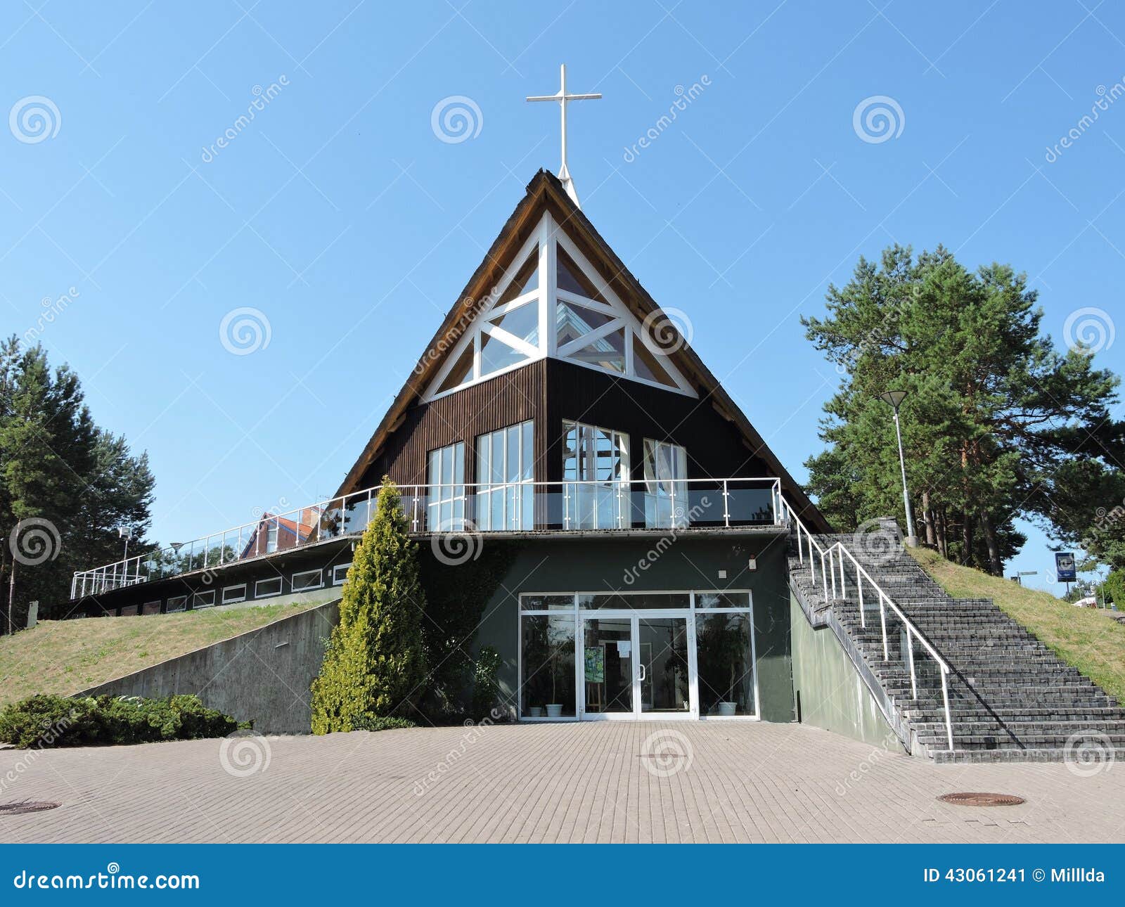 Church in Nida, Lithuania stock image. Image of church - 43061241