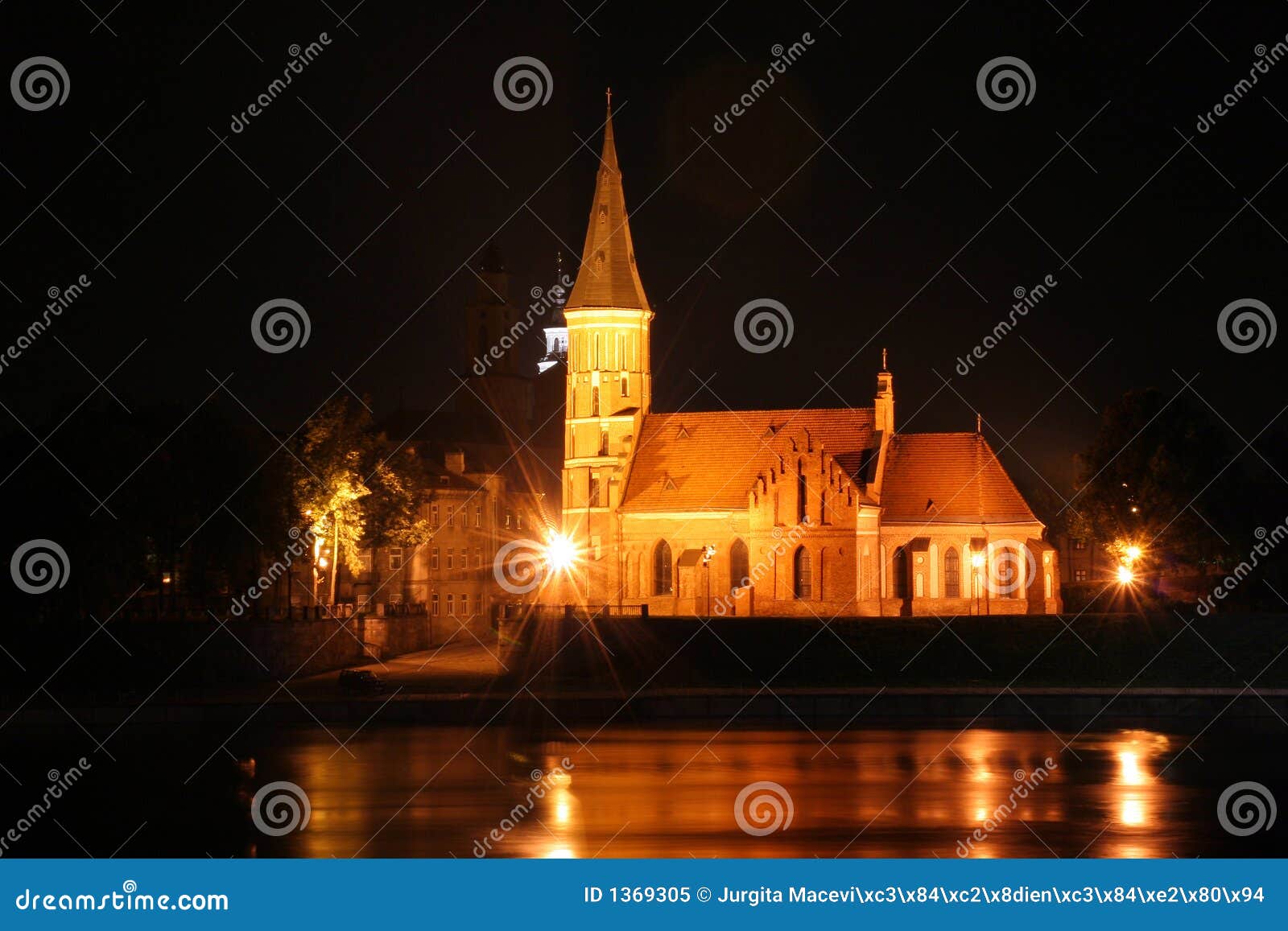 Church at night stock image. Image of tower, bricks, motion - 1369305