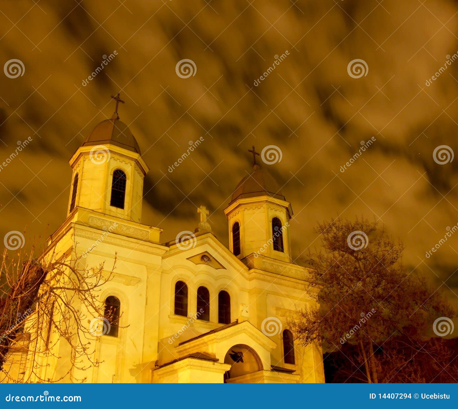 Church in night stock photo. Image of dark, place, downtown - 14407294