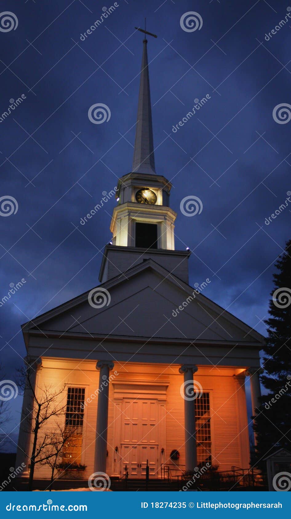 Church at night stock image. Image of tower, architecture - 18274235