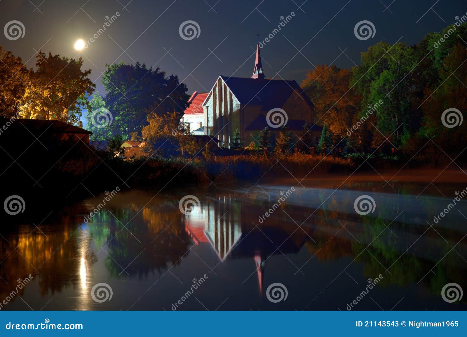 Church at night stock image. Image of landscape, nature - 21143543