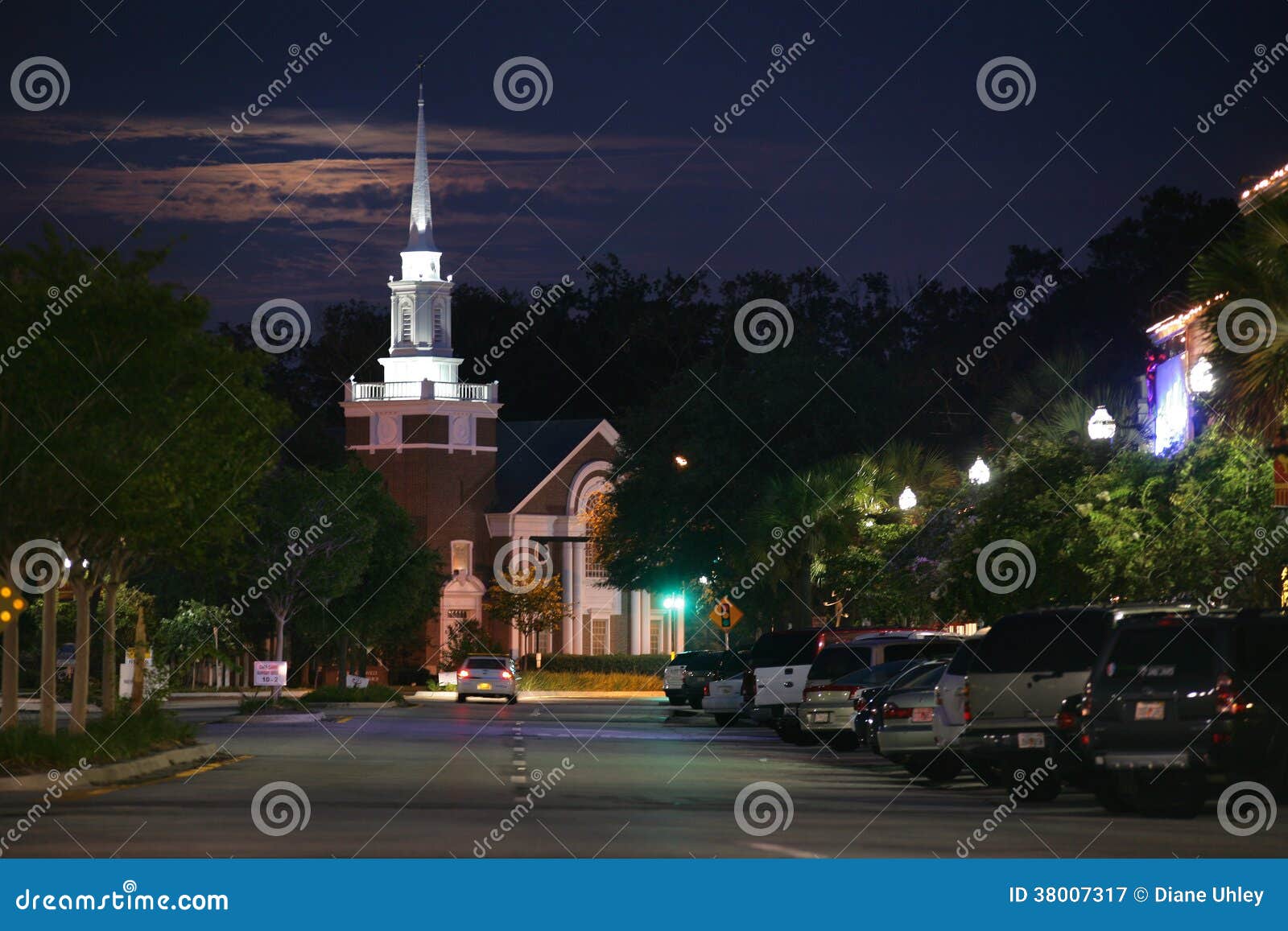 Church at Night stock image. Image of illuminated, dark - 38007317