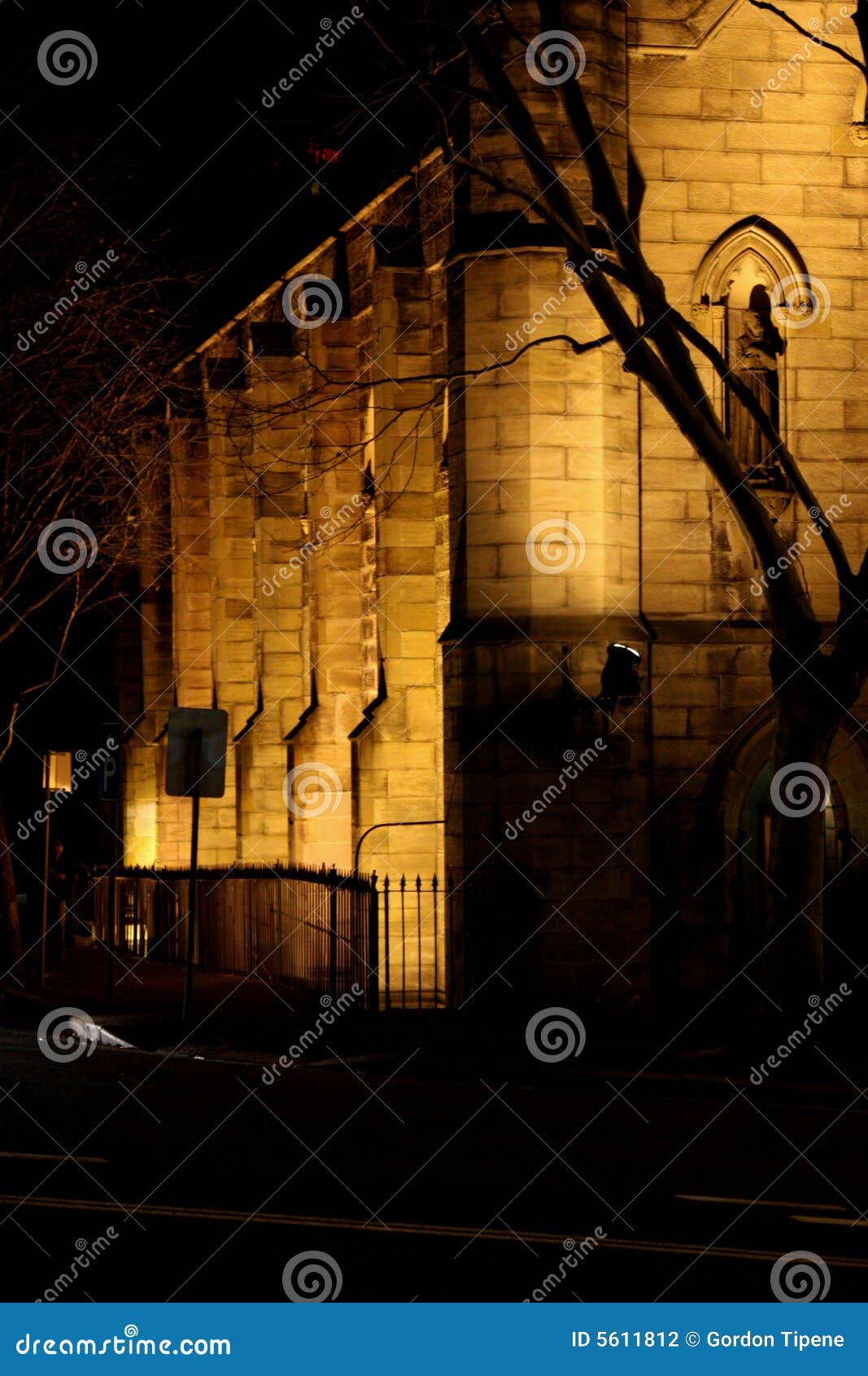 Church at night stock photo. Image of night, building - 5611812
